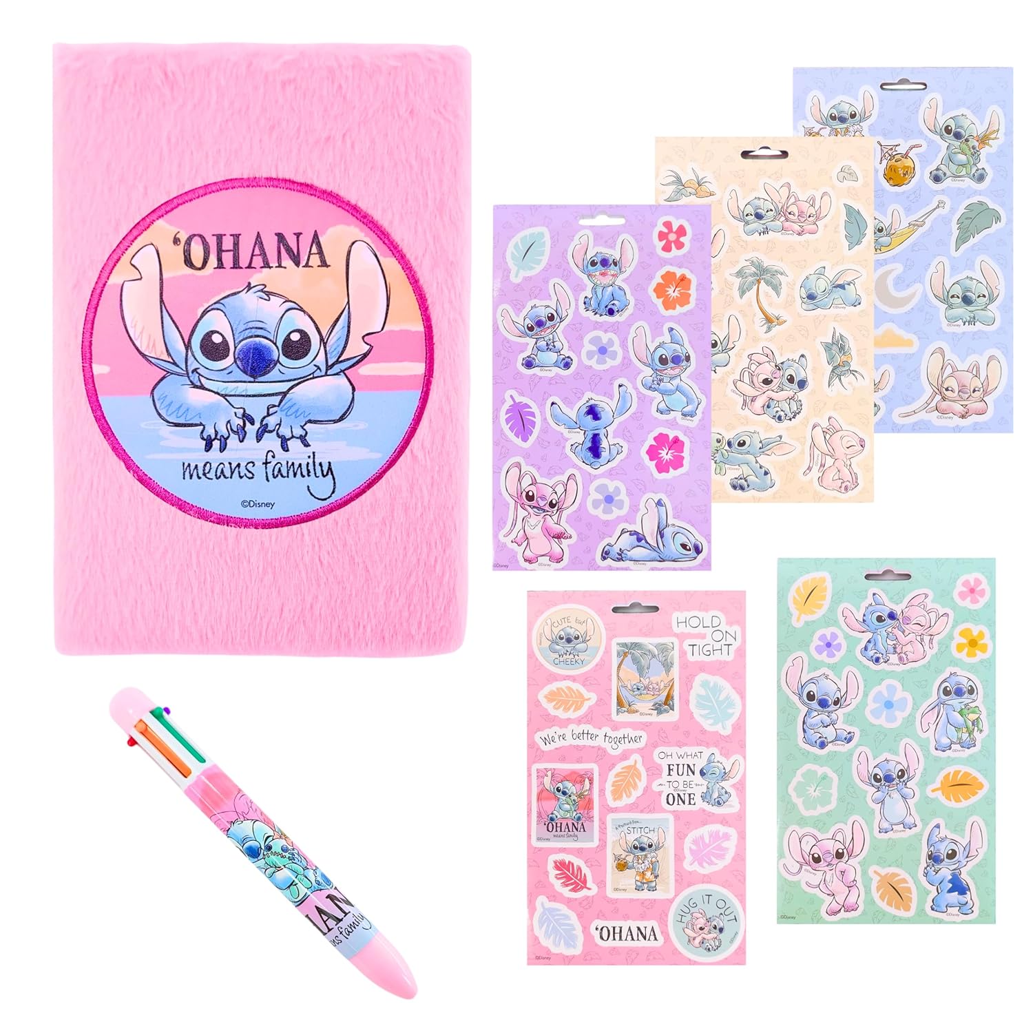 Disney Stitch Stationery Set, Consists of Notebook, Stickers and 6 ...