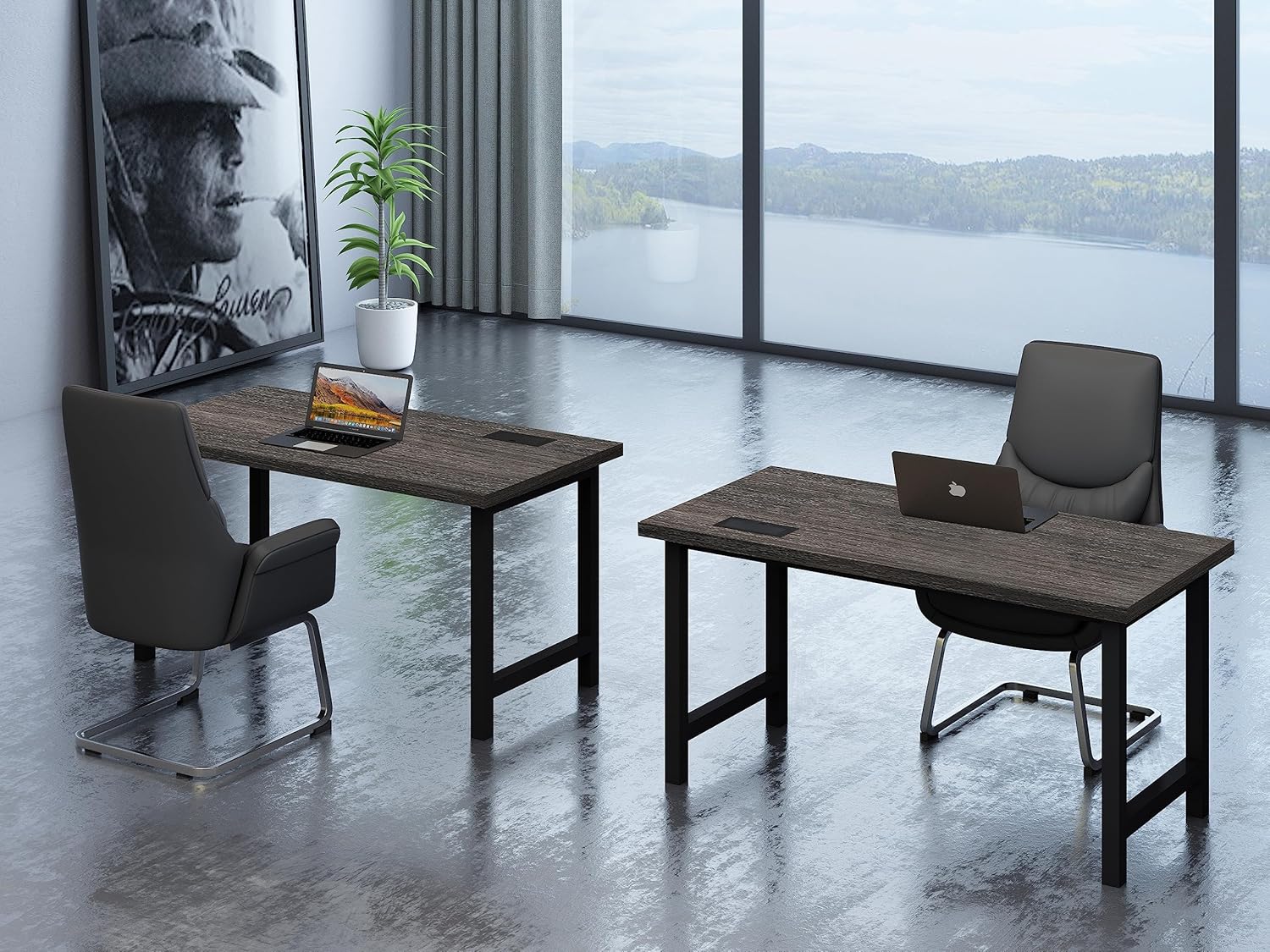 Amazon.com: ahliss Computer & Work Table Executive Modern Work Desk for ...
