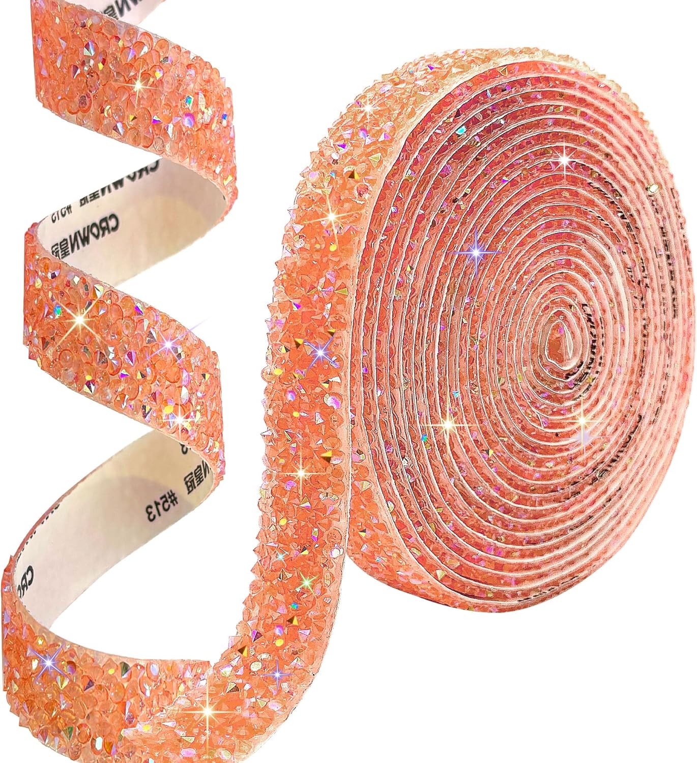 Amazon.com: Nubarssy Self Adhesive Orange color Resin Rhinestone Strips ...