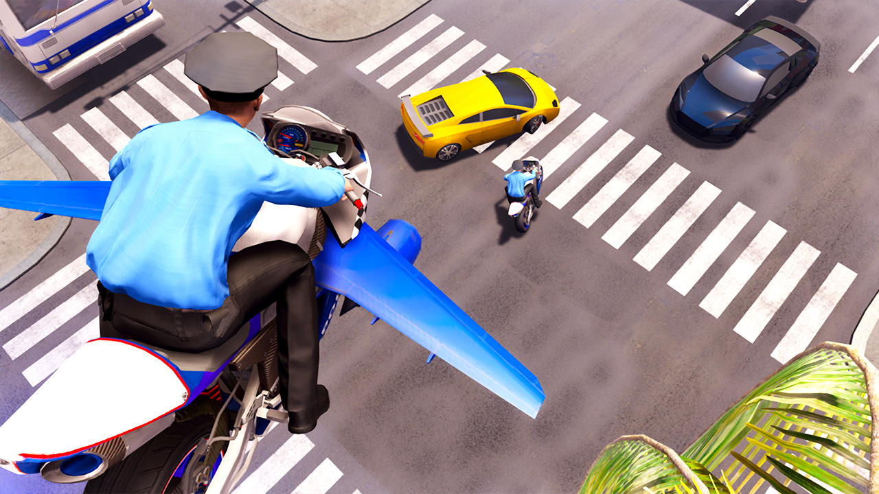 US Police Flying Bike Rider 3D Game: Motorbike Flying Bike Games - App ...