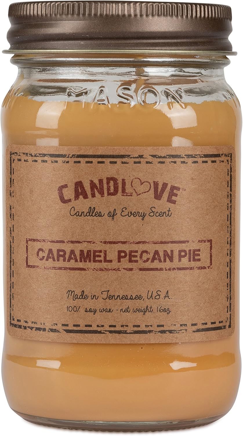 Amazon.com: Candlove Caramel Pecan Pie Scented Candle - Non-Toxic 100% ...