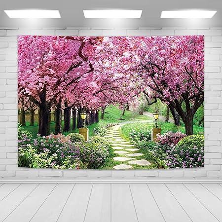 Amazon.com : Leowefowa 10x6.5ft Vinyl Spring Floral Backdrop Spring ...