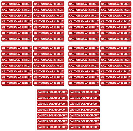 Amazon.com: Pack of 70 | Caution Solar Circuit Stickers | Decals ...