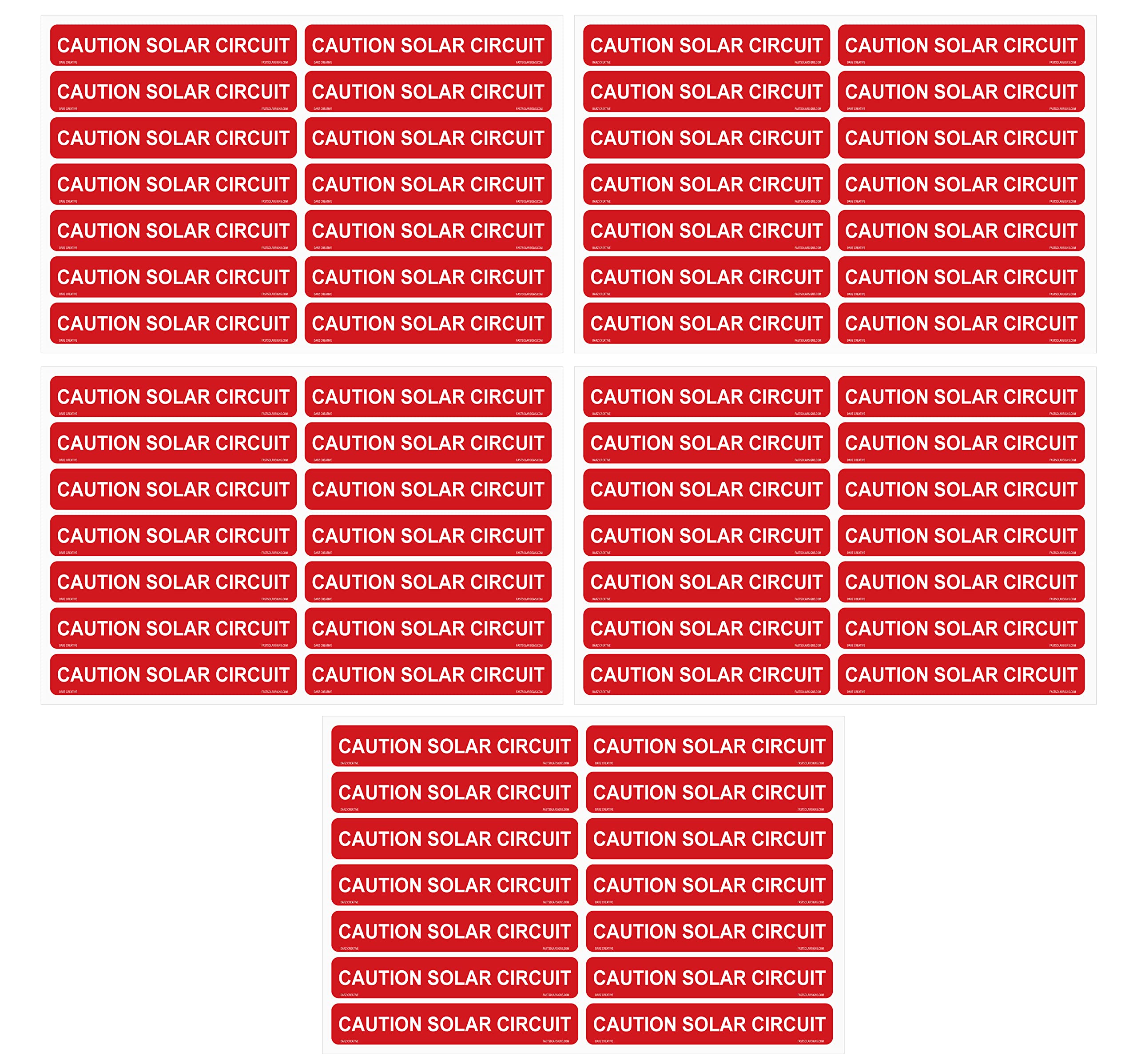 Amazon.com: Pack of 70 | Caution Solar Circuit Stickers | Decals ...