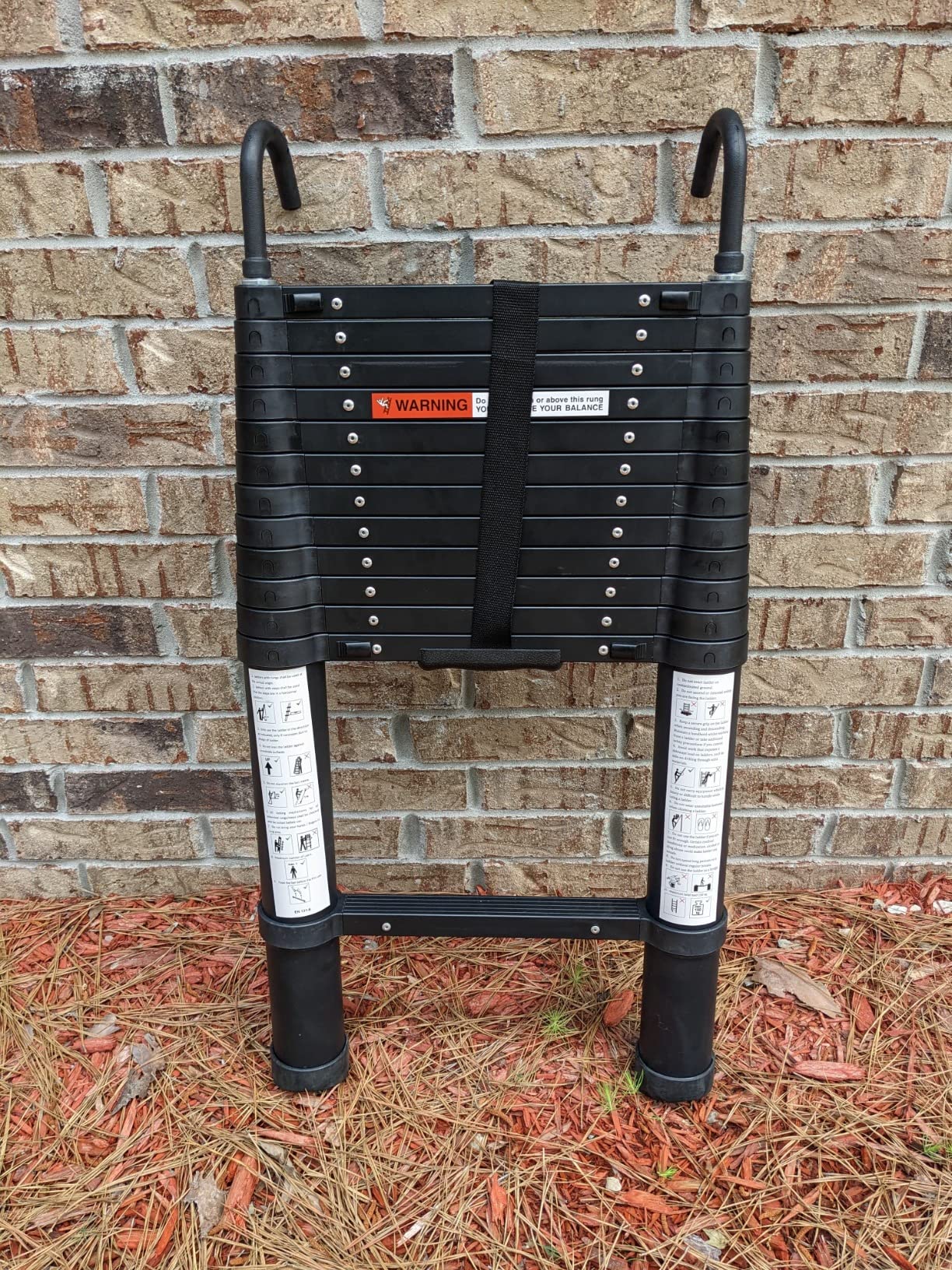 $17/mo - Finance 8.9FT Telescoping Ladder Black, Alohappy One Button ...