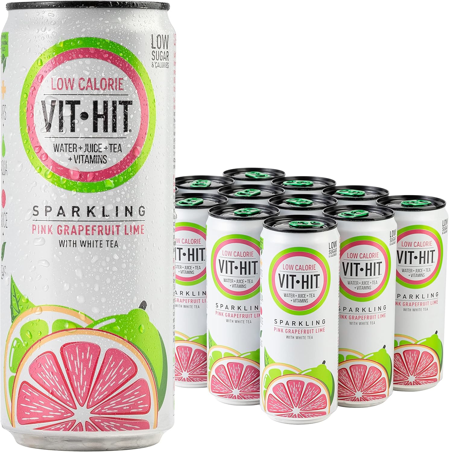 VIT HIT Sparkling - 12 x Pink Grapefruit + Lime + White Tea | Vegan ...