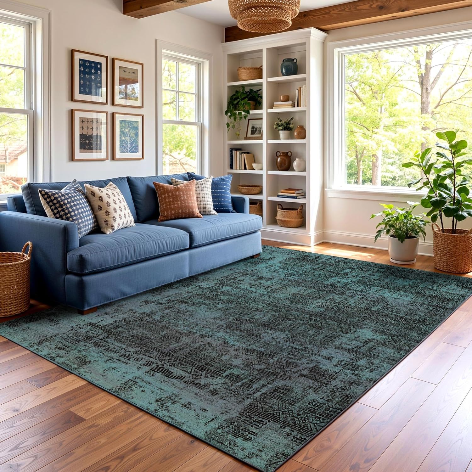 Amazon.com: Kokia Abstract Area Rugs Washable Indoor 6x9 Rug Boho ...