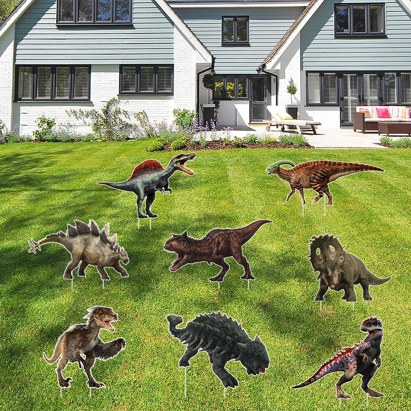 Amazon.com : MQZQP Dinosaur Yard Sign dinosaur party decorations ...