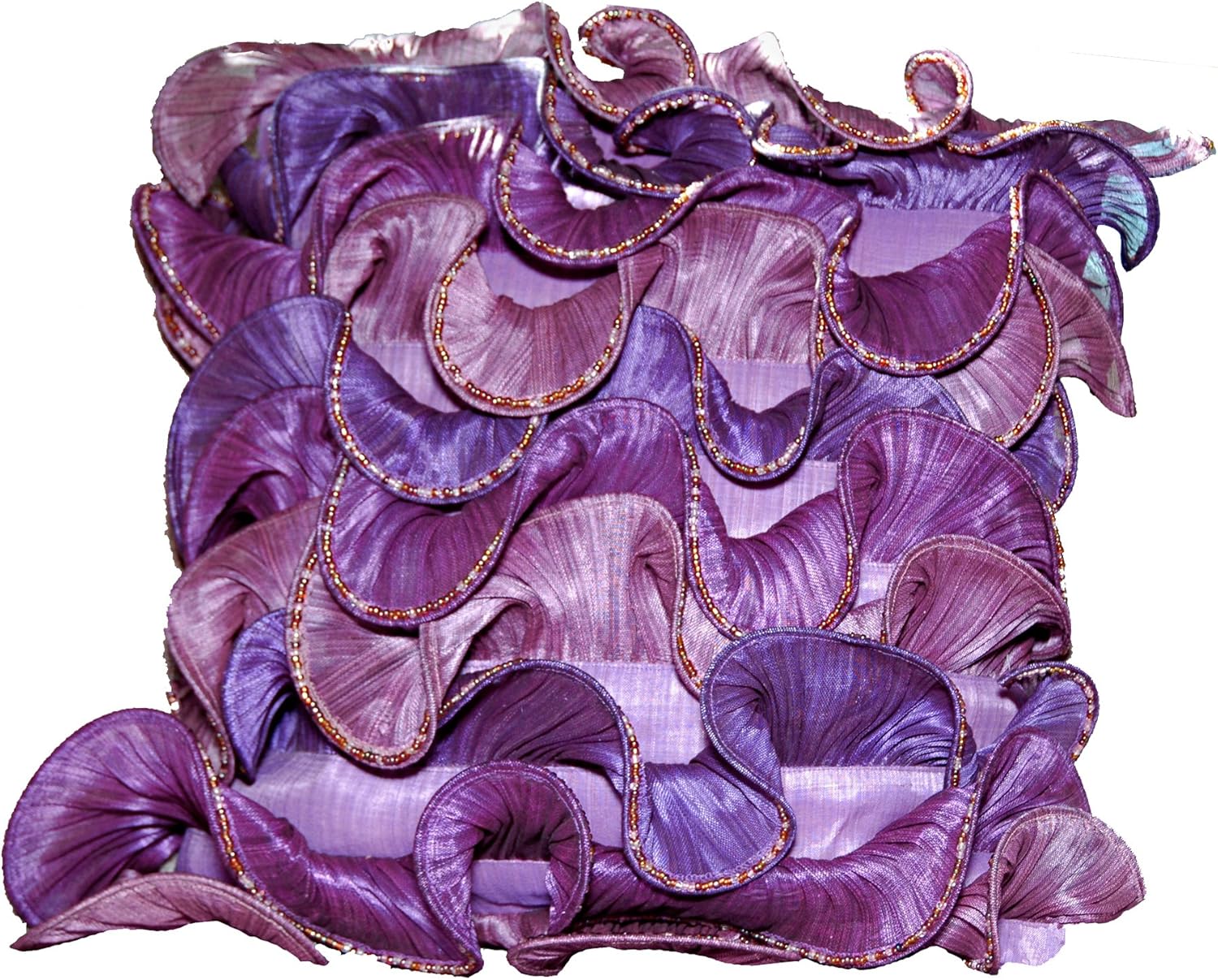 Amazon.com: db Sources Purple Ruffles 20 by 20 Inch Decorative Pillow ...