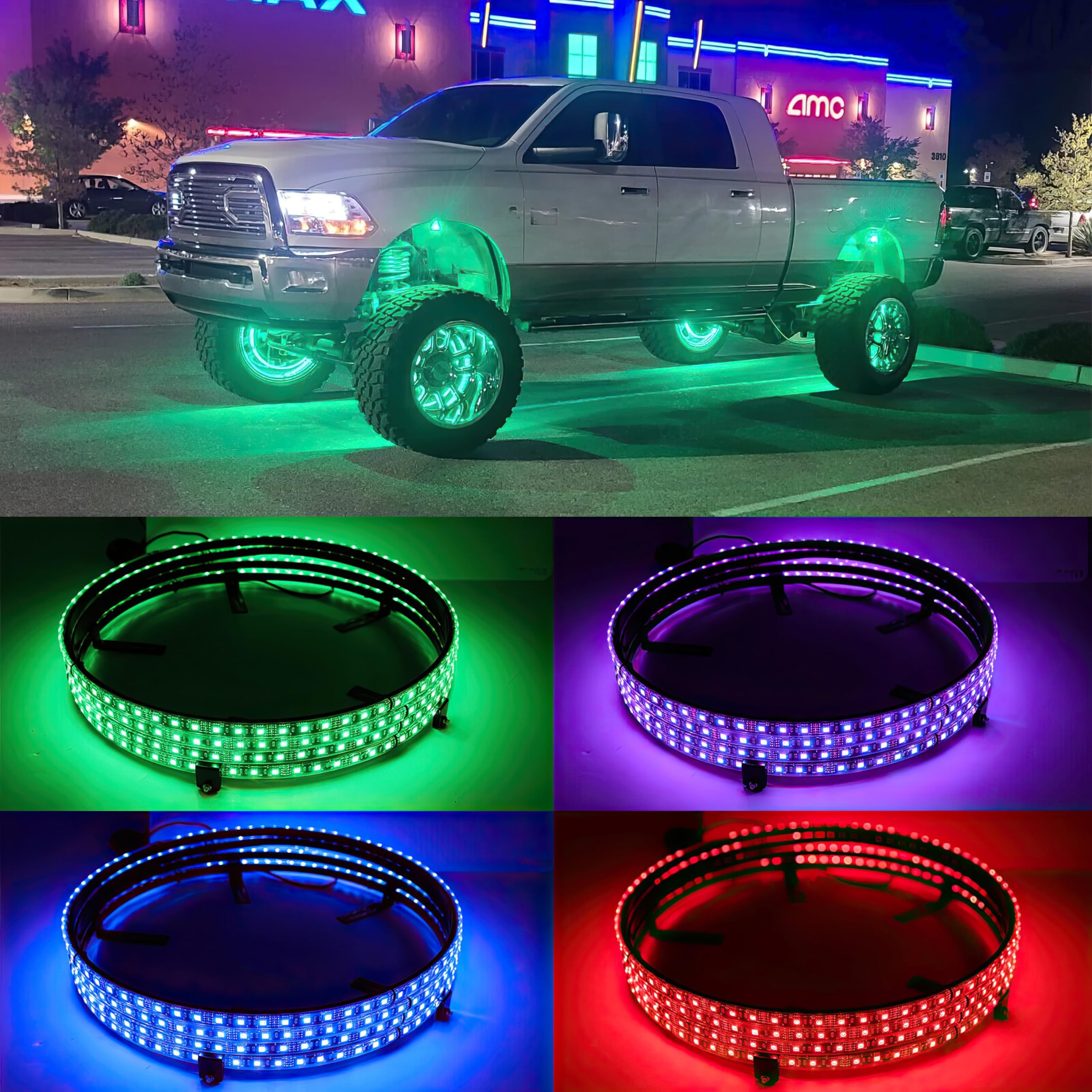 Amazon.com: DREAMOTOR 17.5" RGB LED Wheel Ring Lighting Kit with Turn ...