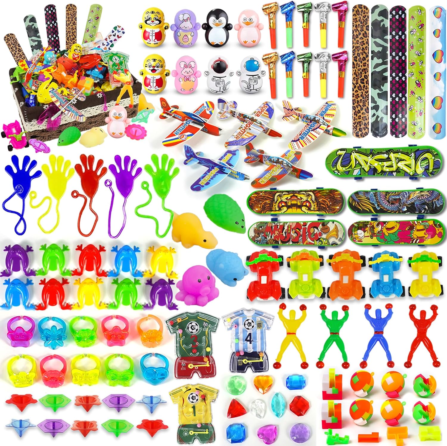 Amazon.com: Tazimi 100 PCS Party Favors Toy Assortment Goodie Bags for Carnival Prizes School ...