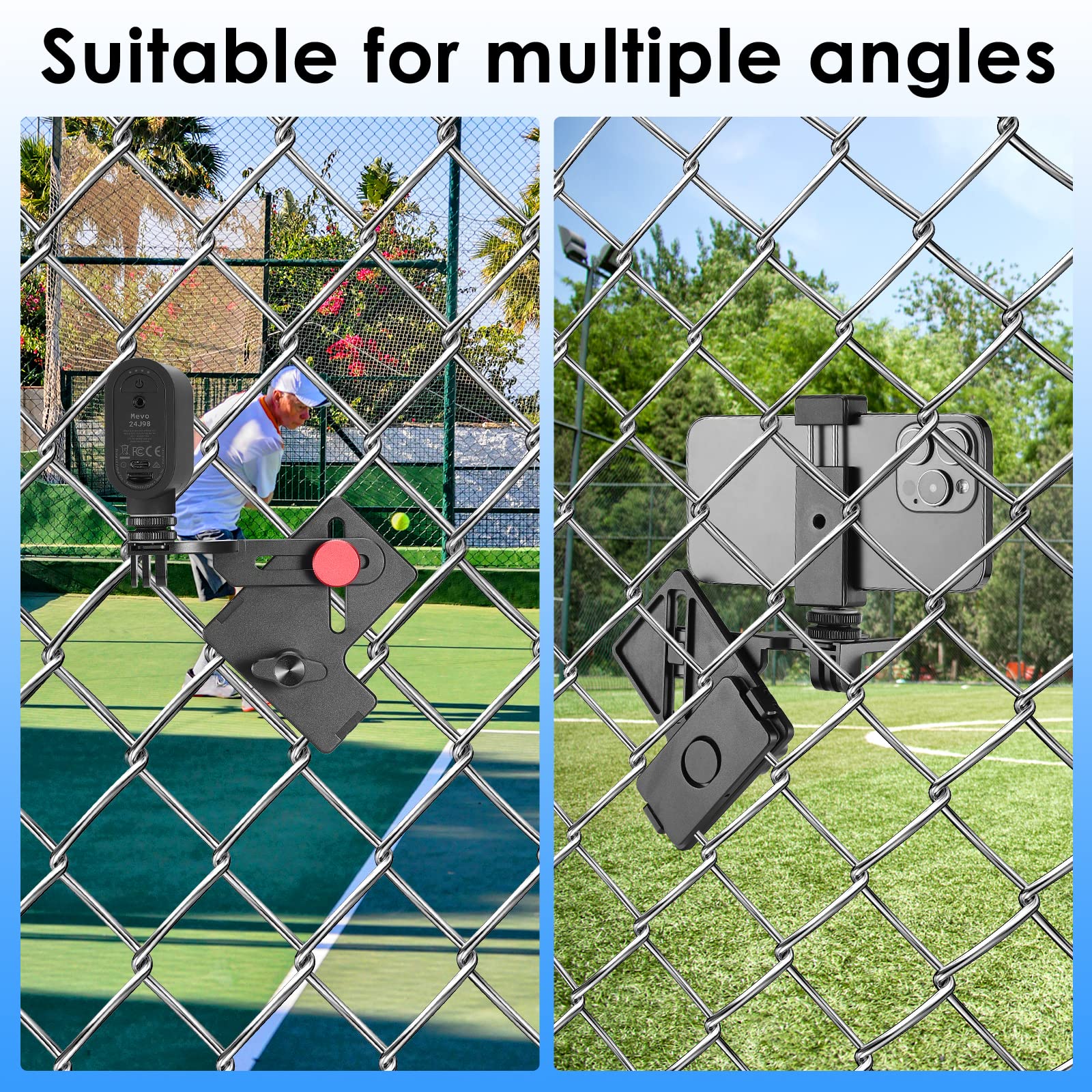 QKOO Fence Mount for Mevo Start, iPhone, Phones, GoPro Hero 11, 10, 9 ...