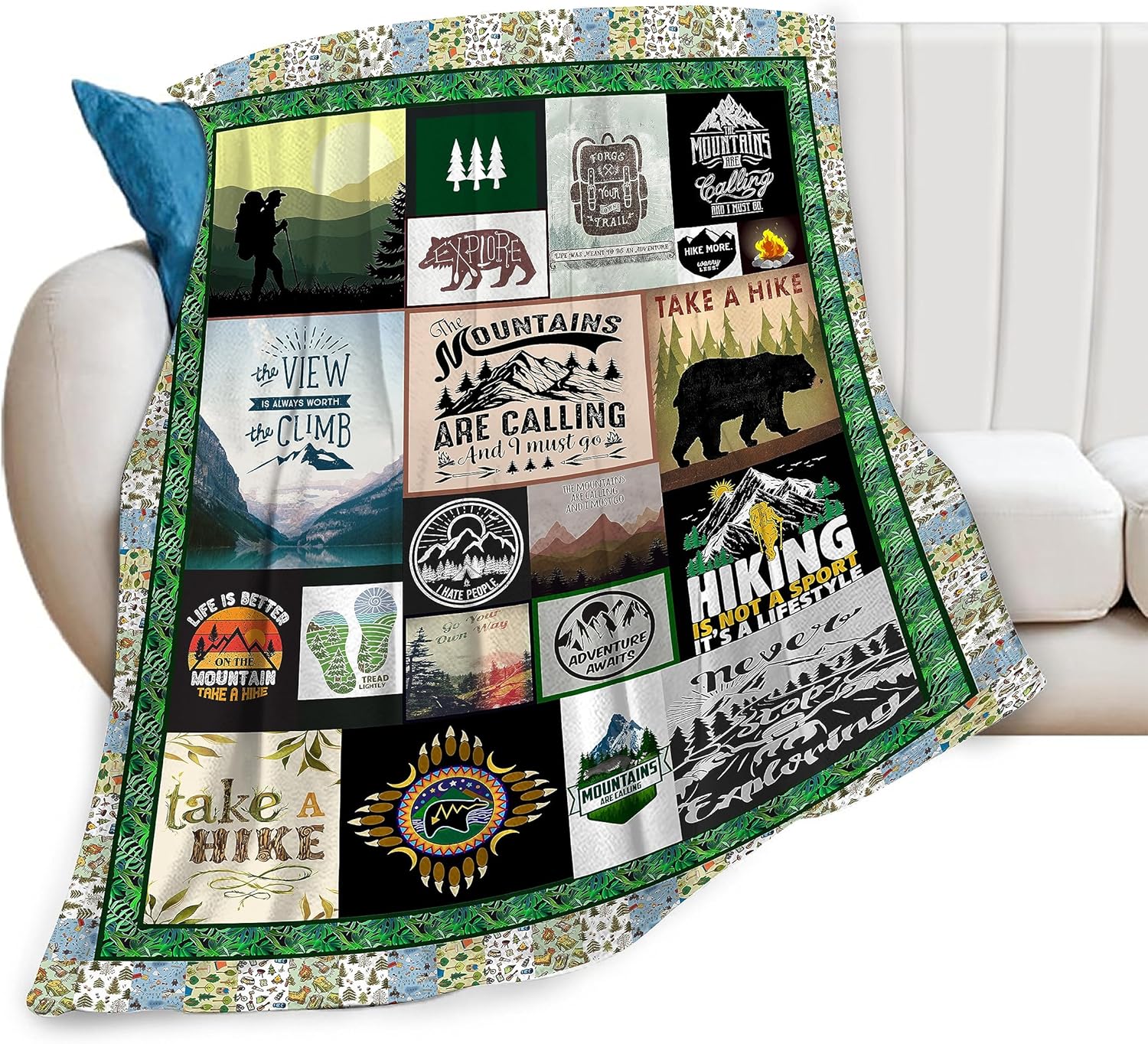 Amazon.com: Hiking Blanket Soft Cozy Hike Mountains Adventure Fleece ...