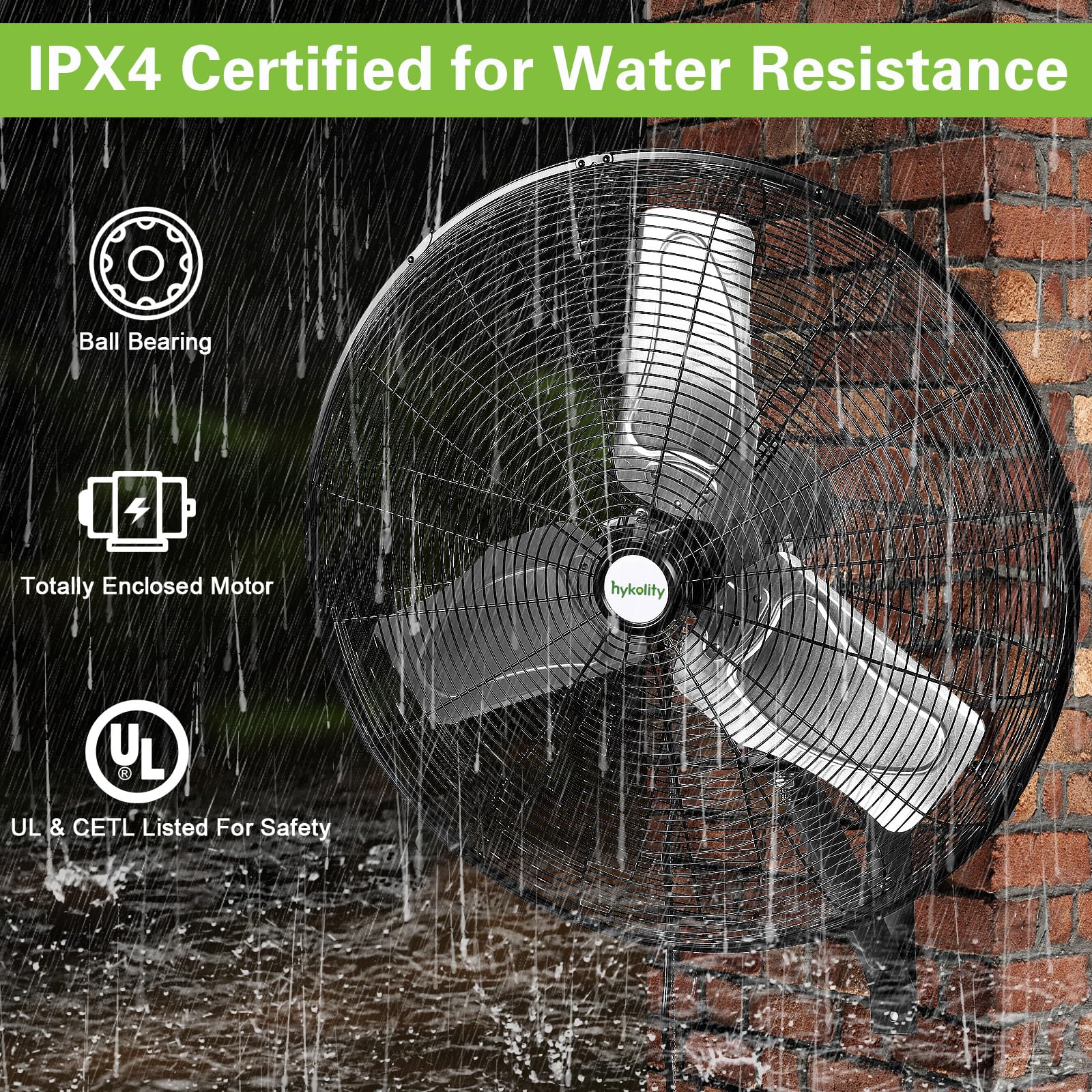 Snapklik.com : 24 Inch Outdoor Oscillating Wall Fan, 3-Speed 6300 CFM ...