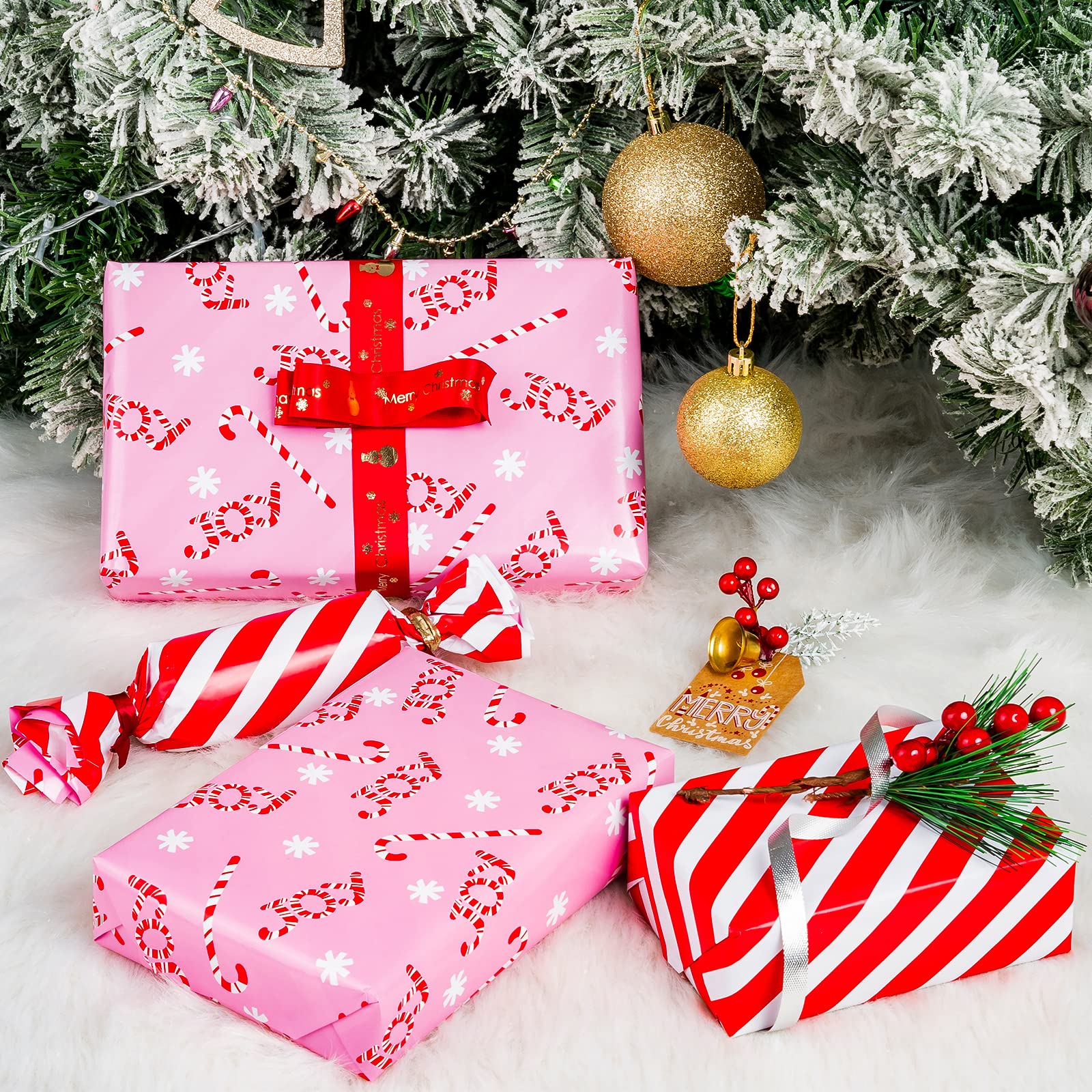 Snapklik.com : MAYPLUSS Christmas Reversible Wrapping Paper Jumbo Roll