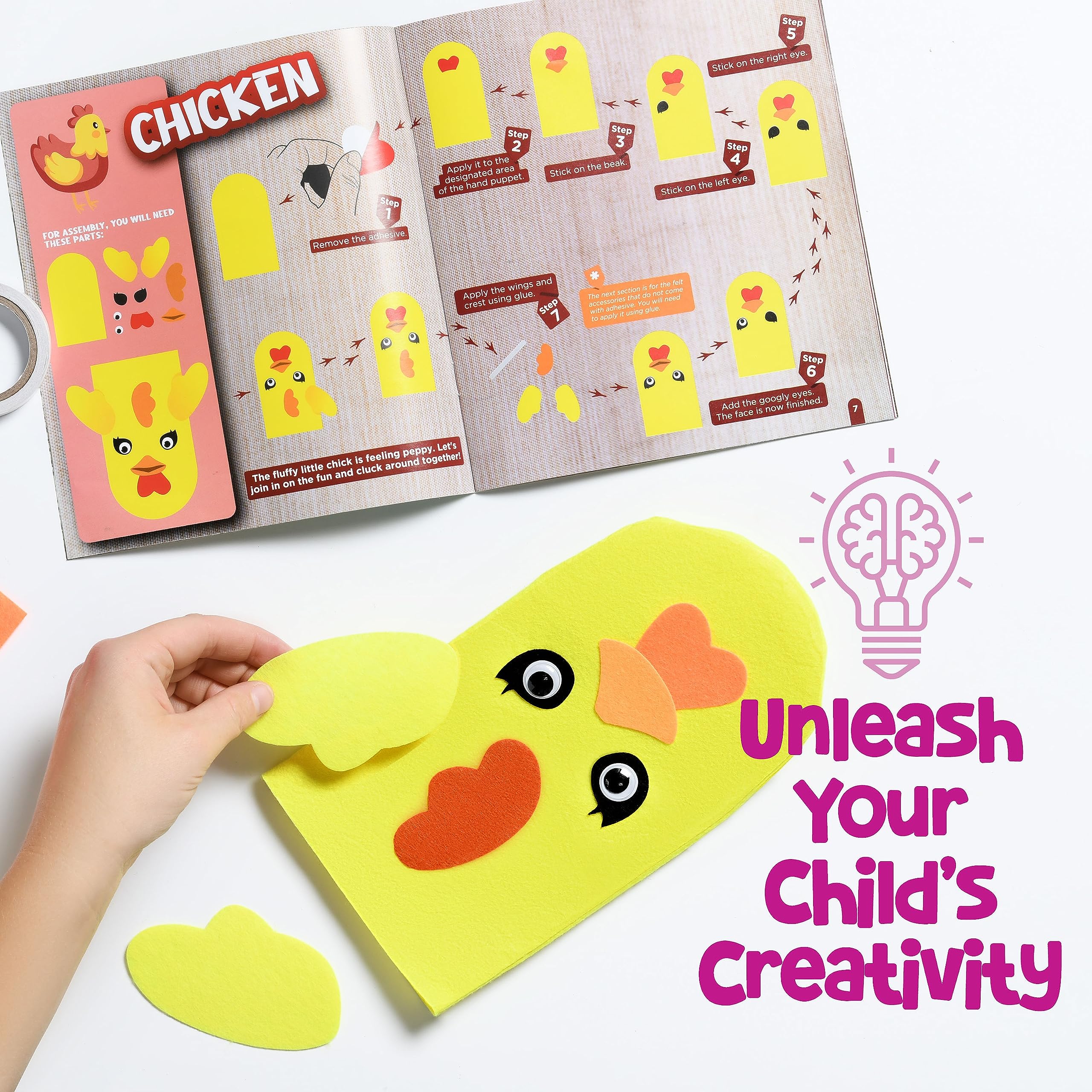 Snapklik.com : Hand Puppet Kit - Make Your Own Animal Puppets - 10 Felt ...