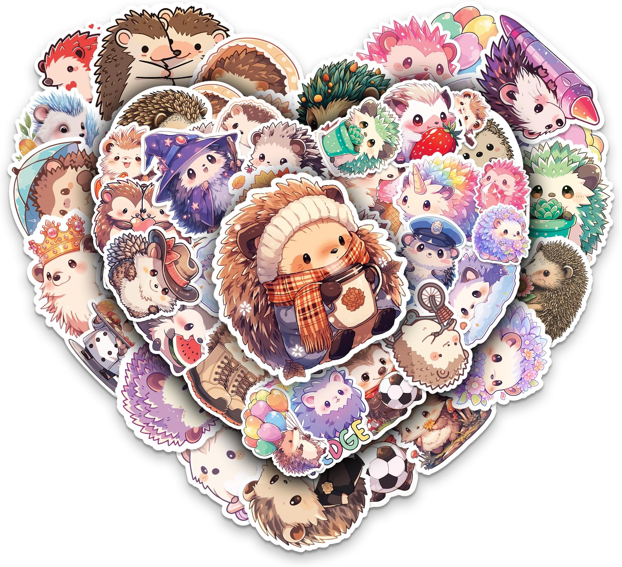 Amazon.com: 60Pcs Cute Hedgehog Stickers, Kawaii Cute Hedgehog Sticker ...