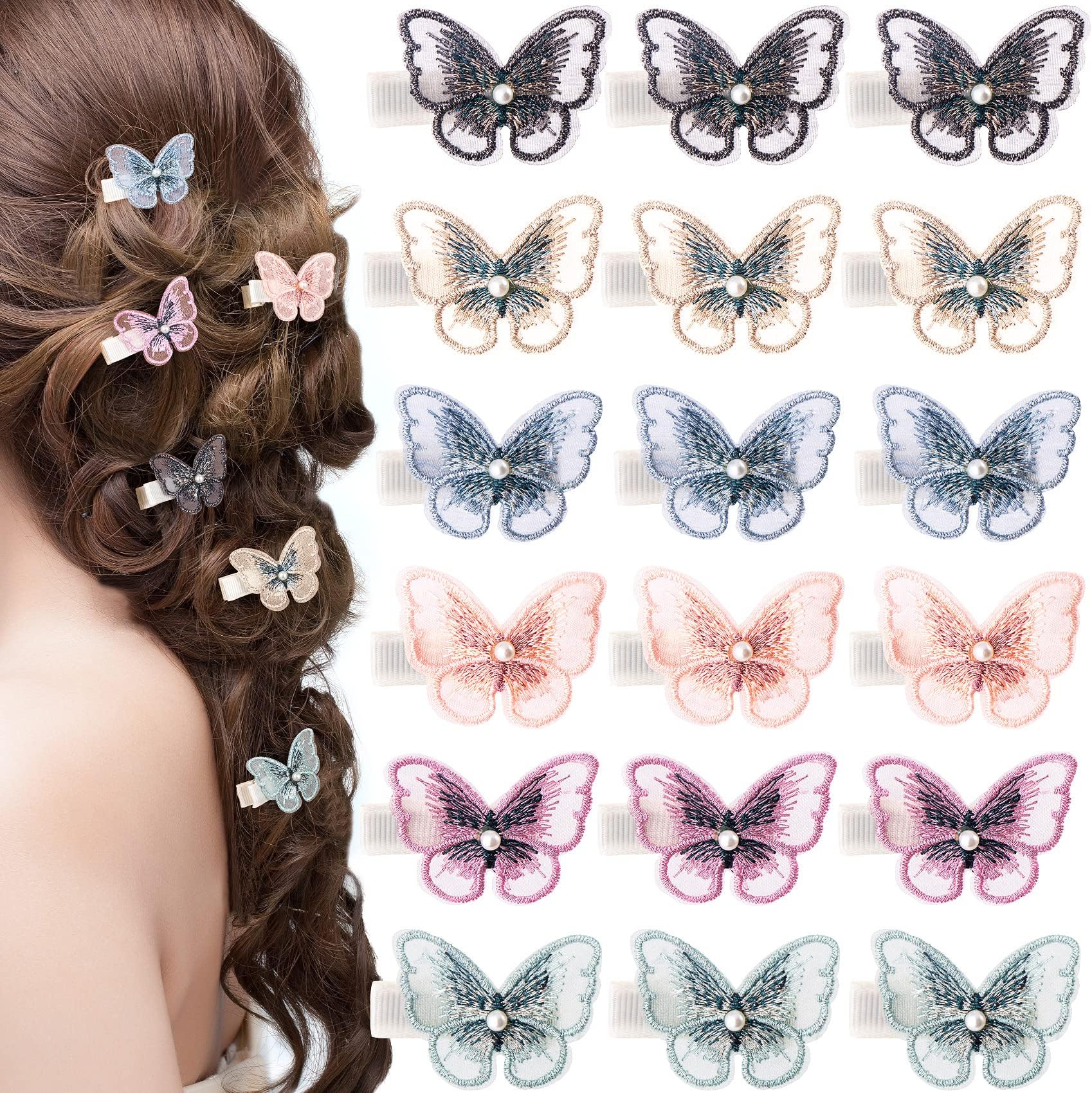 Amazon.com : CHANZET Butterfly Hair Clips for Girls 18pcs, Cute ...