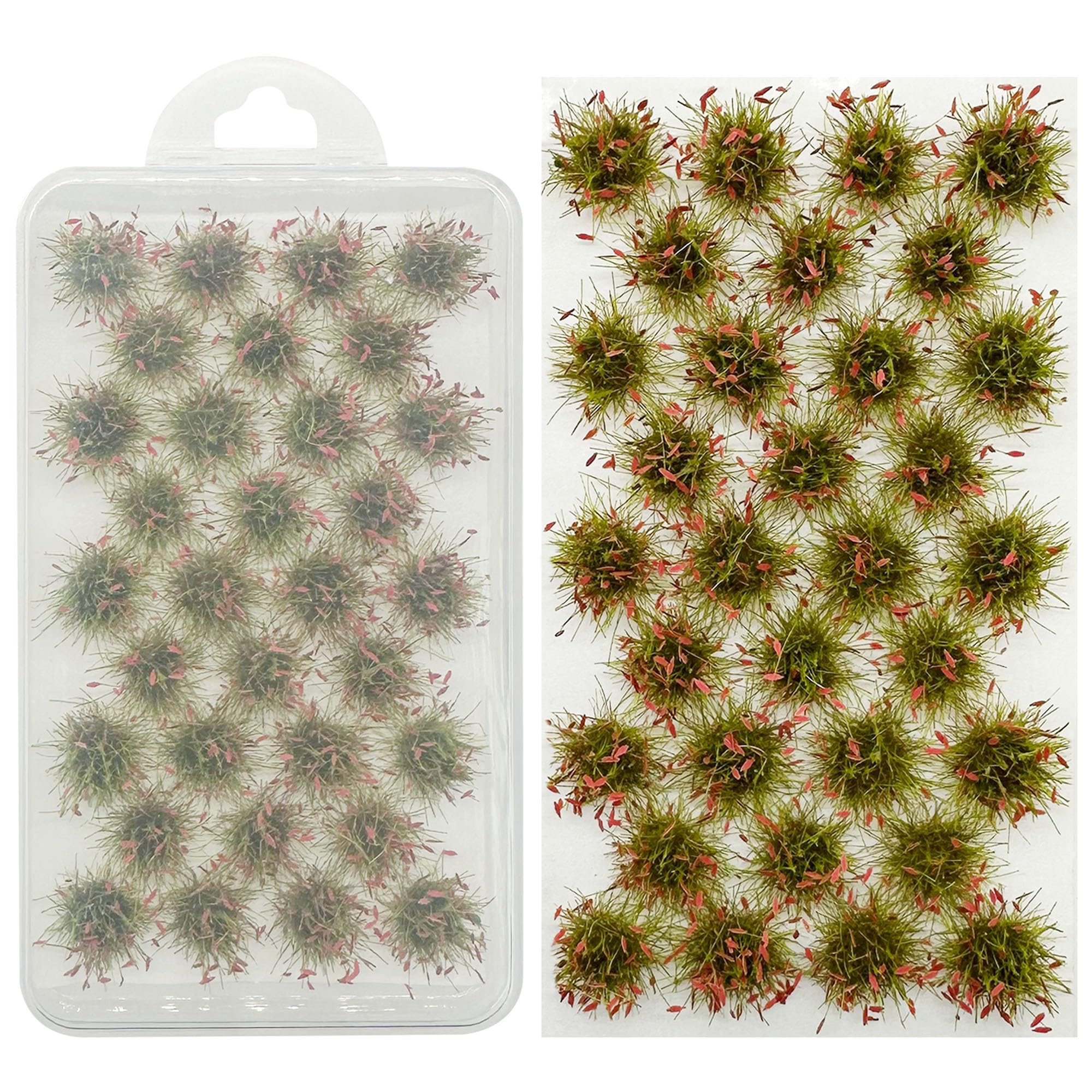 Woohome 32 PCS Miniature Grass Cluster, Red Static Grass Tuft Model ...
