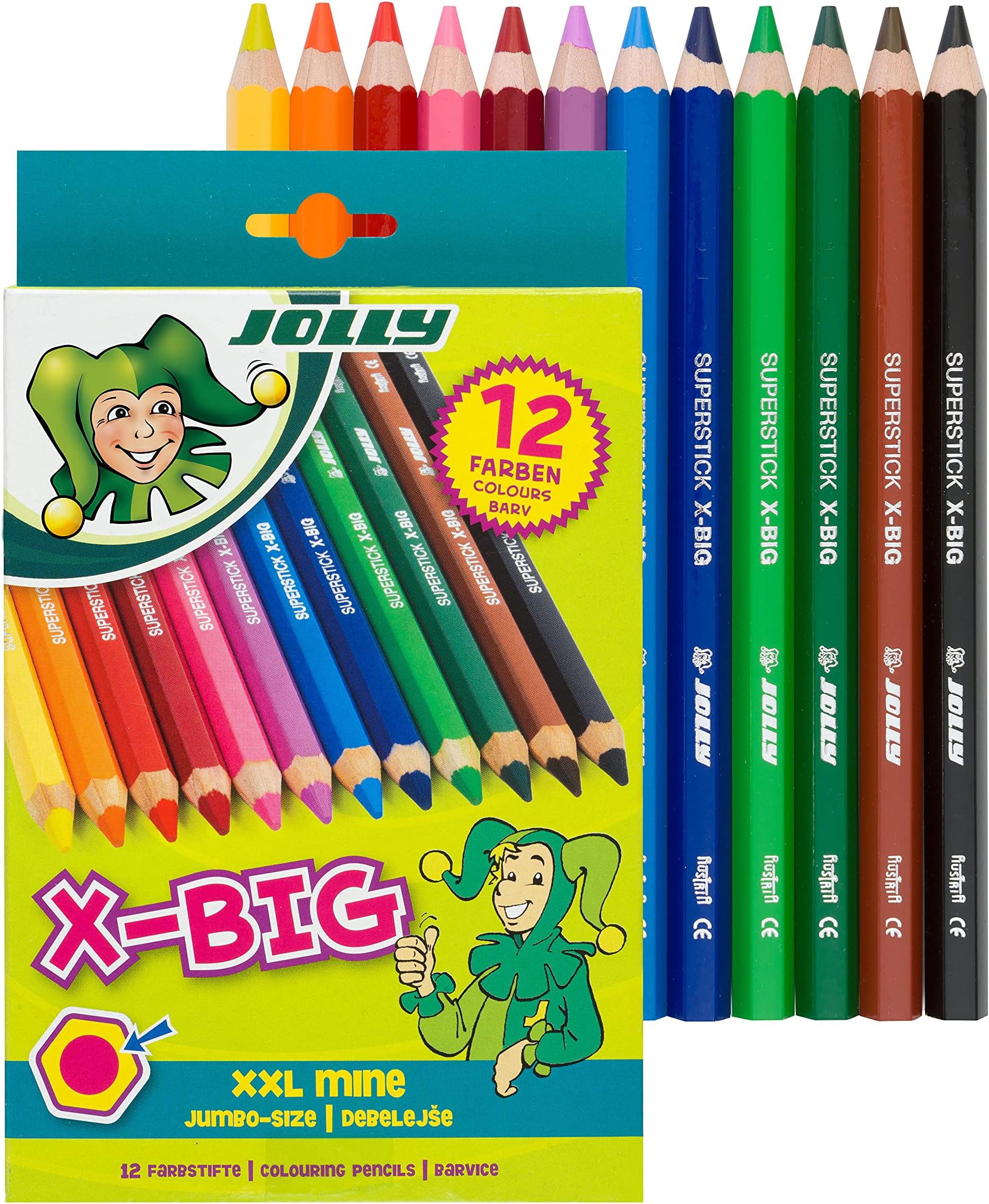 Amazon.com: JOLLY X-Big Jumbo Colored Pencils; Set of 24 (2-pack of 12 ...