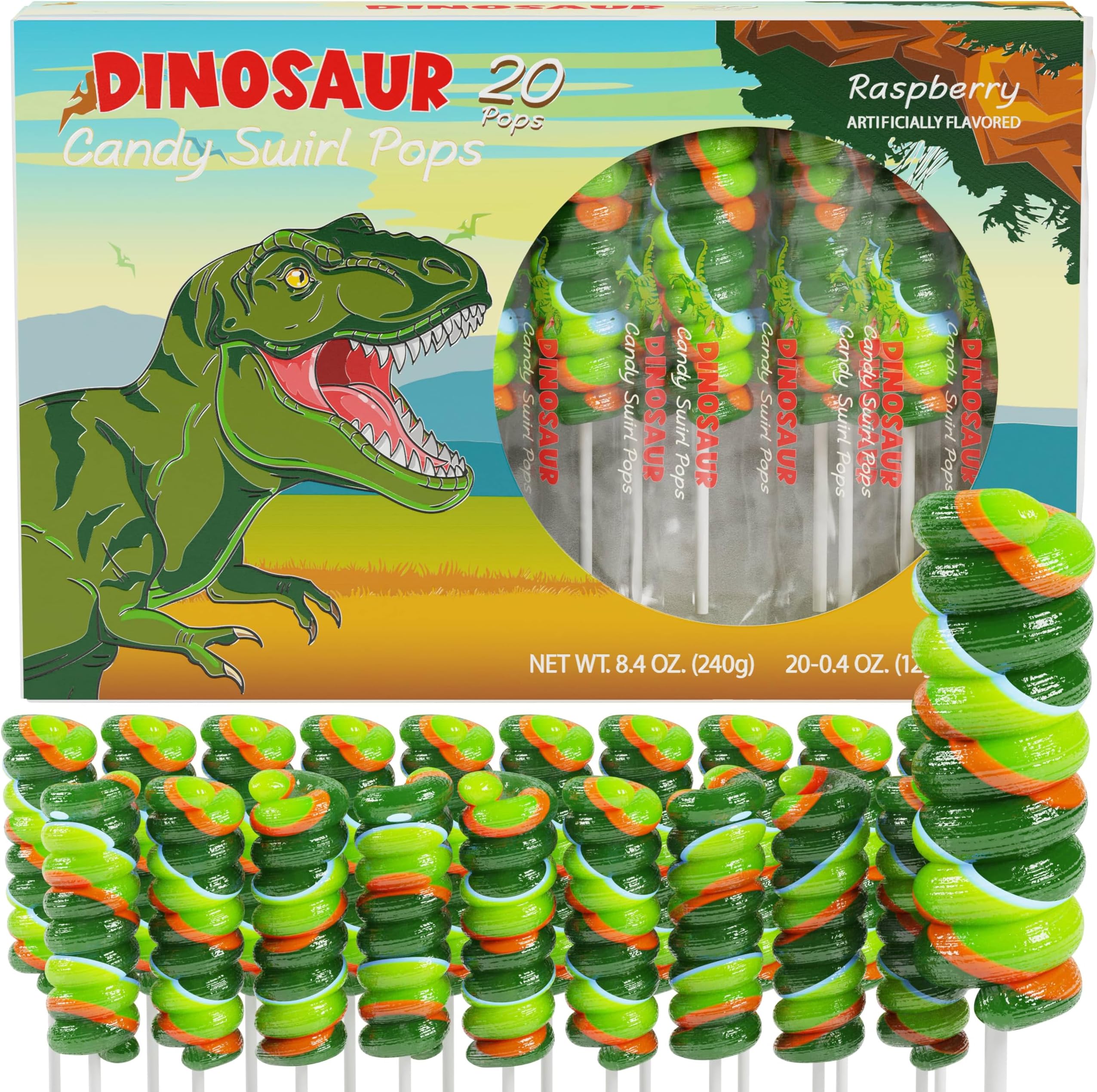 Amazon.com : Primary Colors Dinosaur Lollipops For Kids Individually ...
