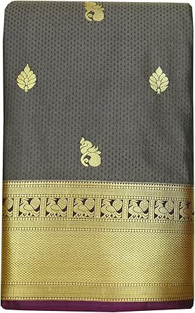 Amazon.com: SARAVANABAVA SILKS Women's Kanchipuram Silk Saree Soft Silk ...