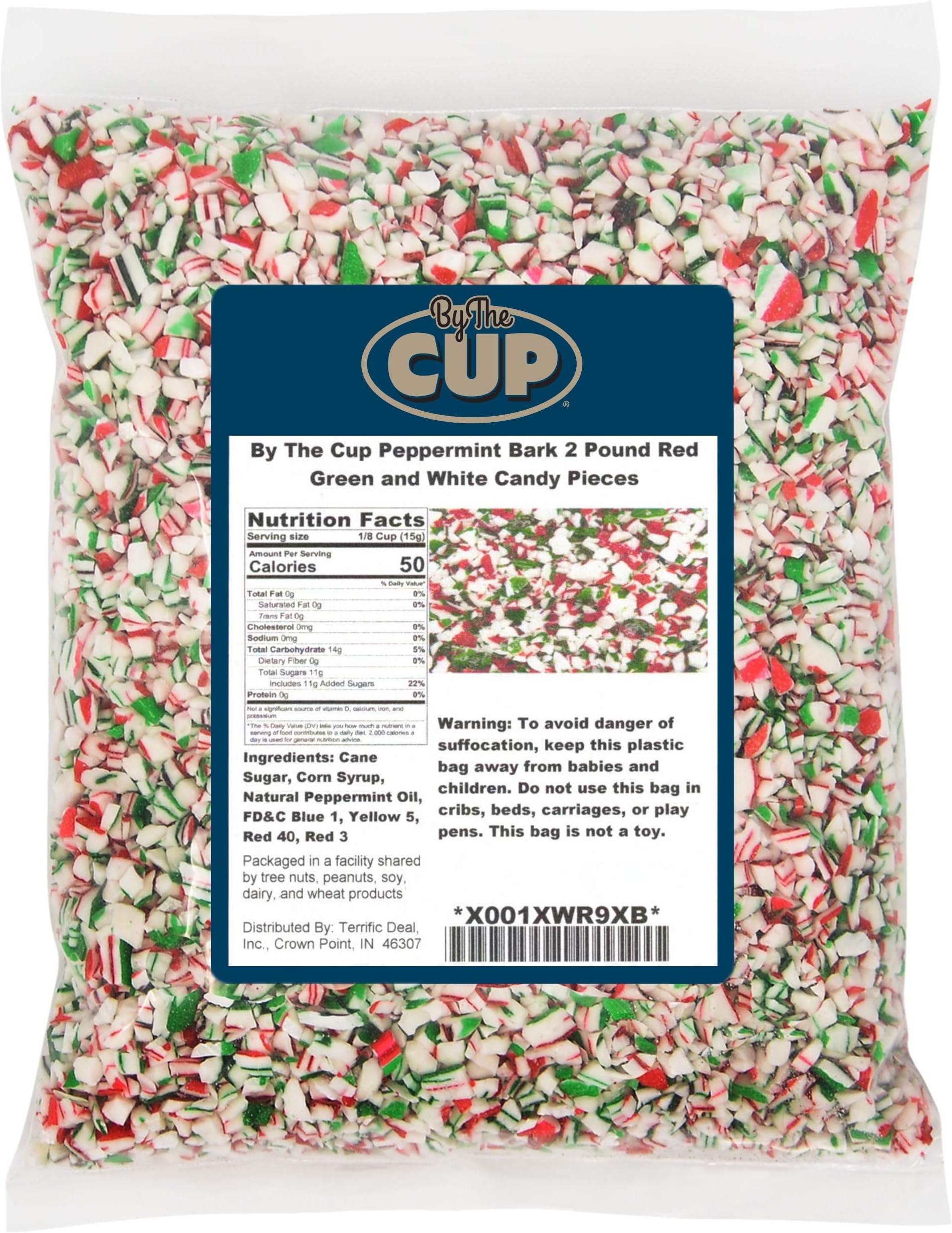Amazon.com : By The Cup Red, Green, and White Peppermint Candy Pieces ...