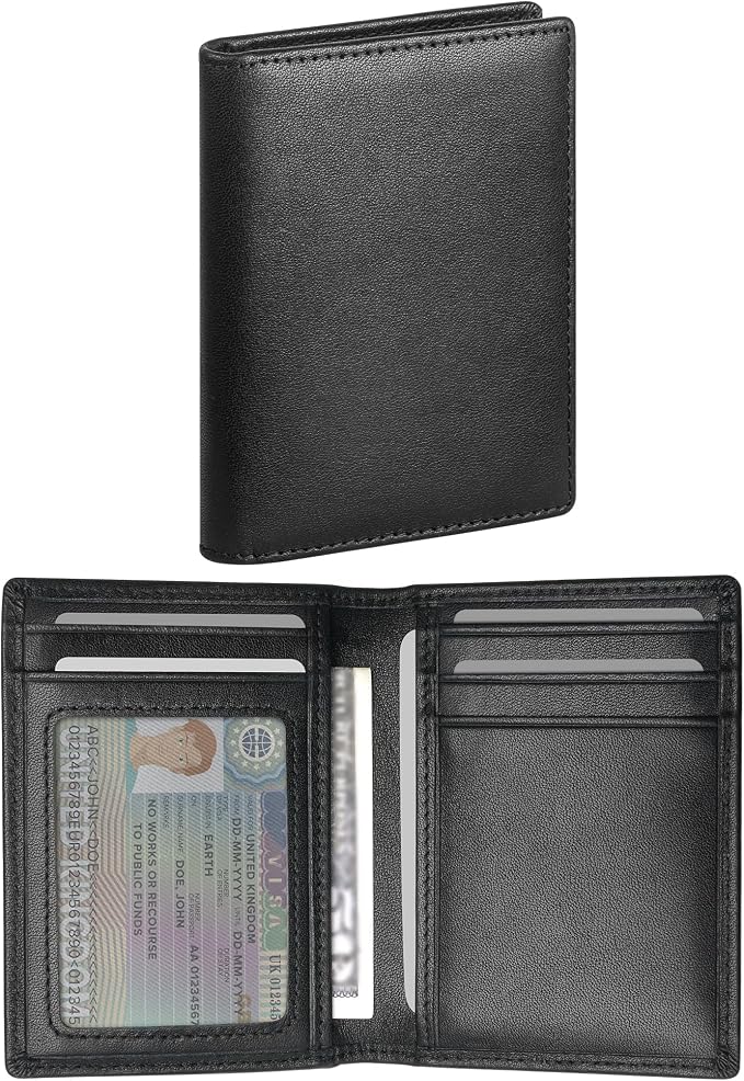 Amazon.com: SIGFYER Bifold Slim Men Wallet Genuine Leather Thin, Fit 6 ...