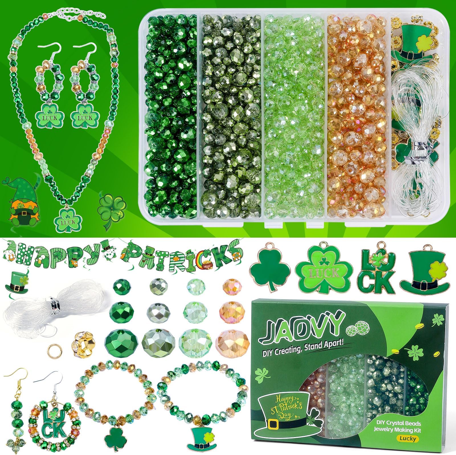 Amazon.com: SUNNYCLUE 1 Box DIY 6Pcs St Patrick Charms Beading ...