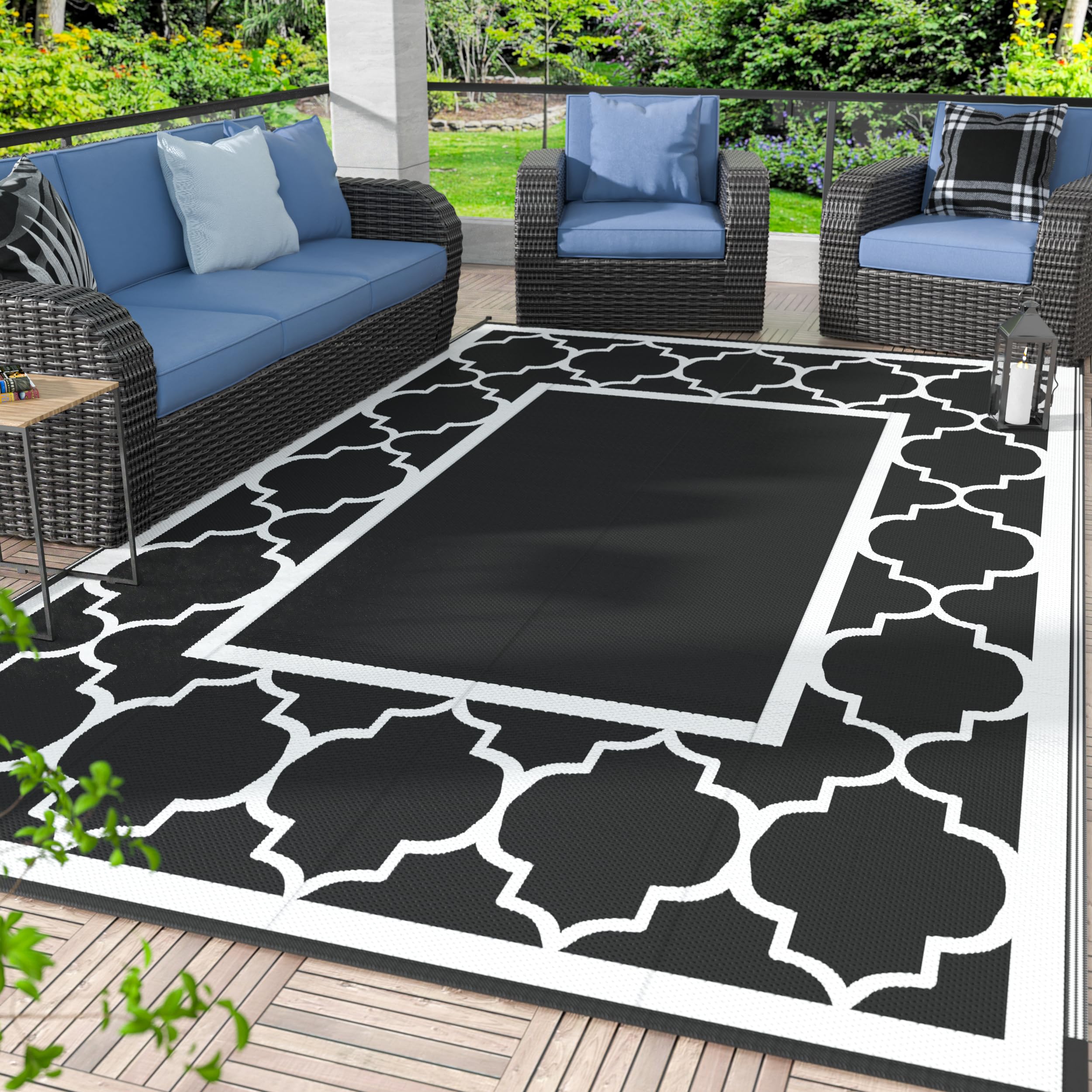 GENIMO 8 ' x 10 ' Outdoor Rug for Patio Clearance, Waterproof Indoor ...