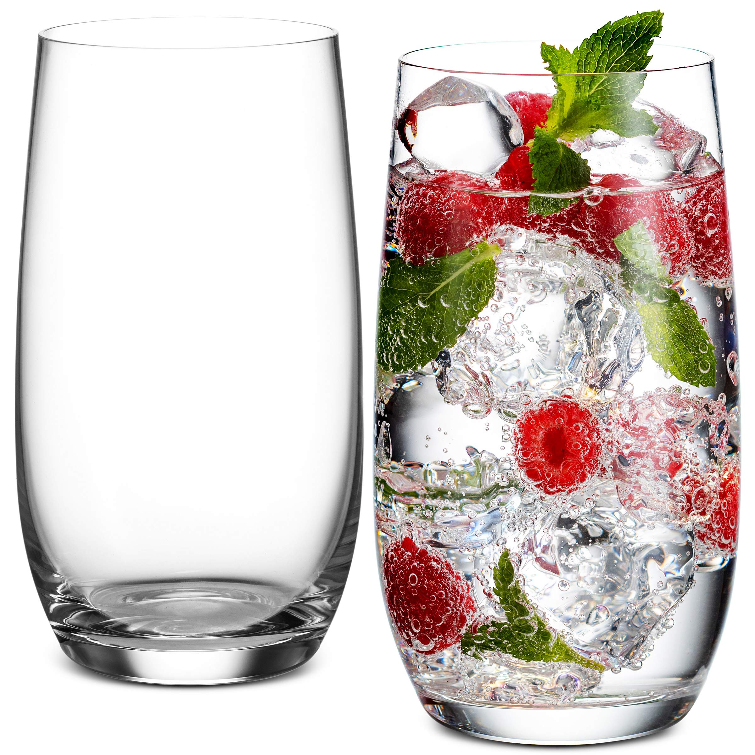 Snapklik.com : Godinger Highball Glasses, Tall Beverage Glass Cups ...