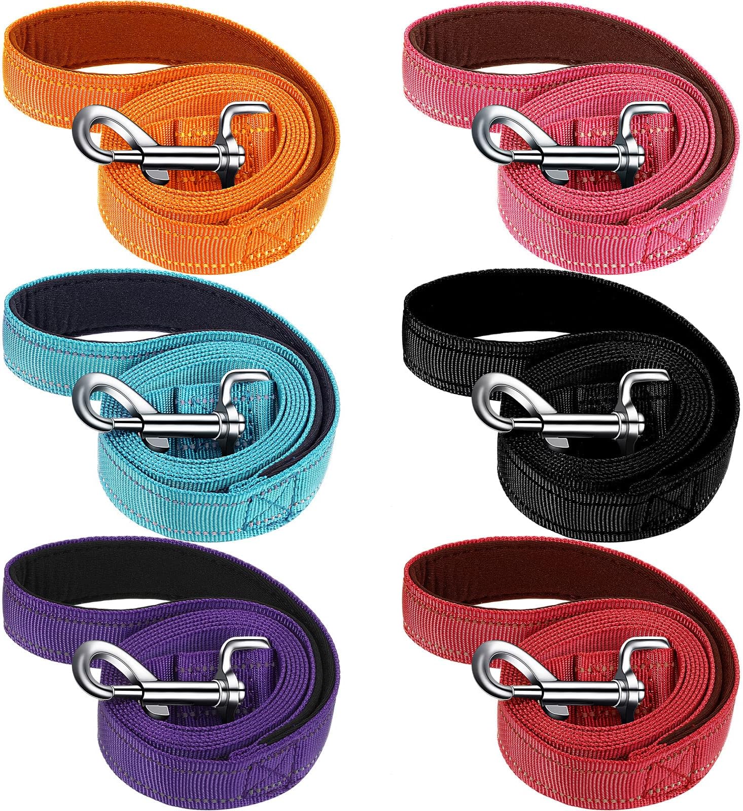 Amazon.com : 12 Pack Double Sided Reflective Dog Leash Bulk, Nylon Dogs ...
