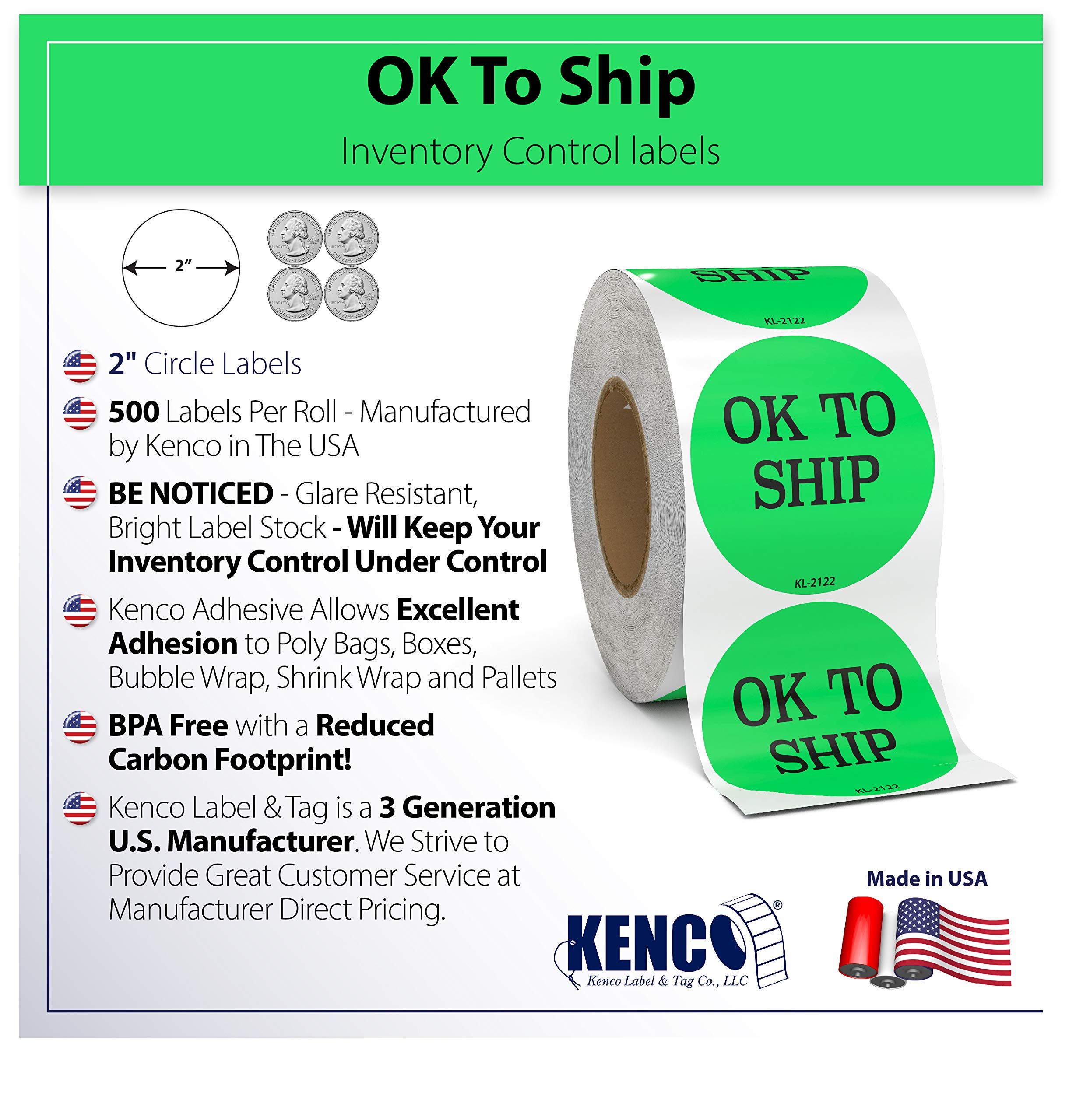 Defective Item Kenco Label Tag Permanent Stickers Kenco 2 Circle ...