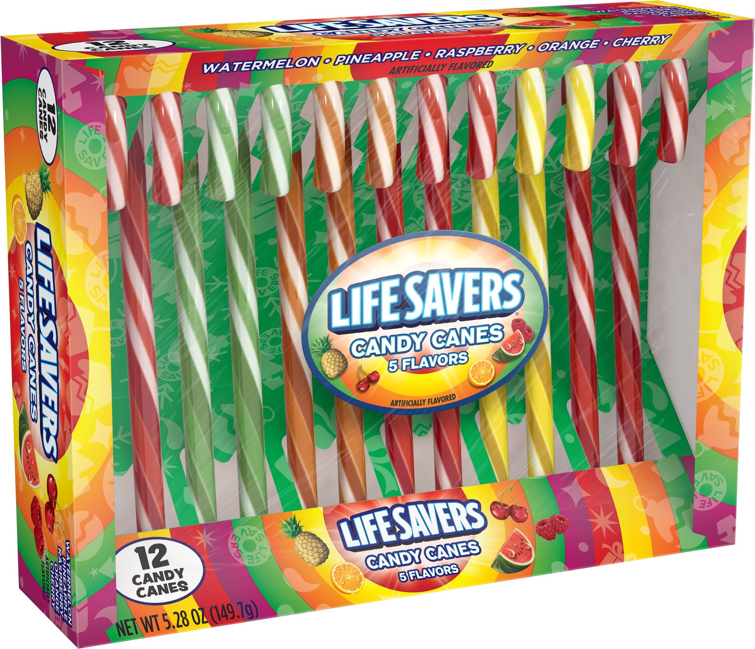 Amazon.com : LifeSavers 5 Flavors Assorted Candy Canes, 12 ct : Grocery ...