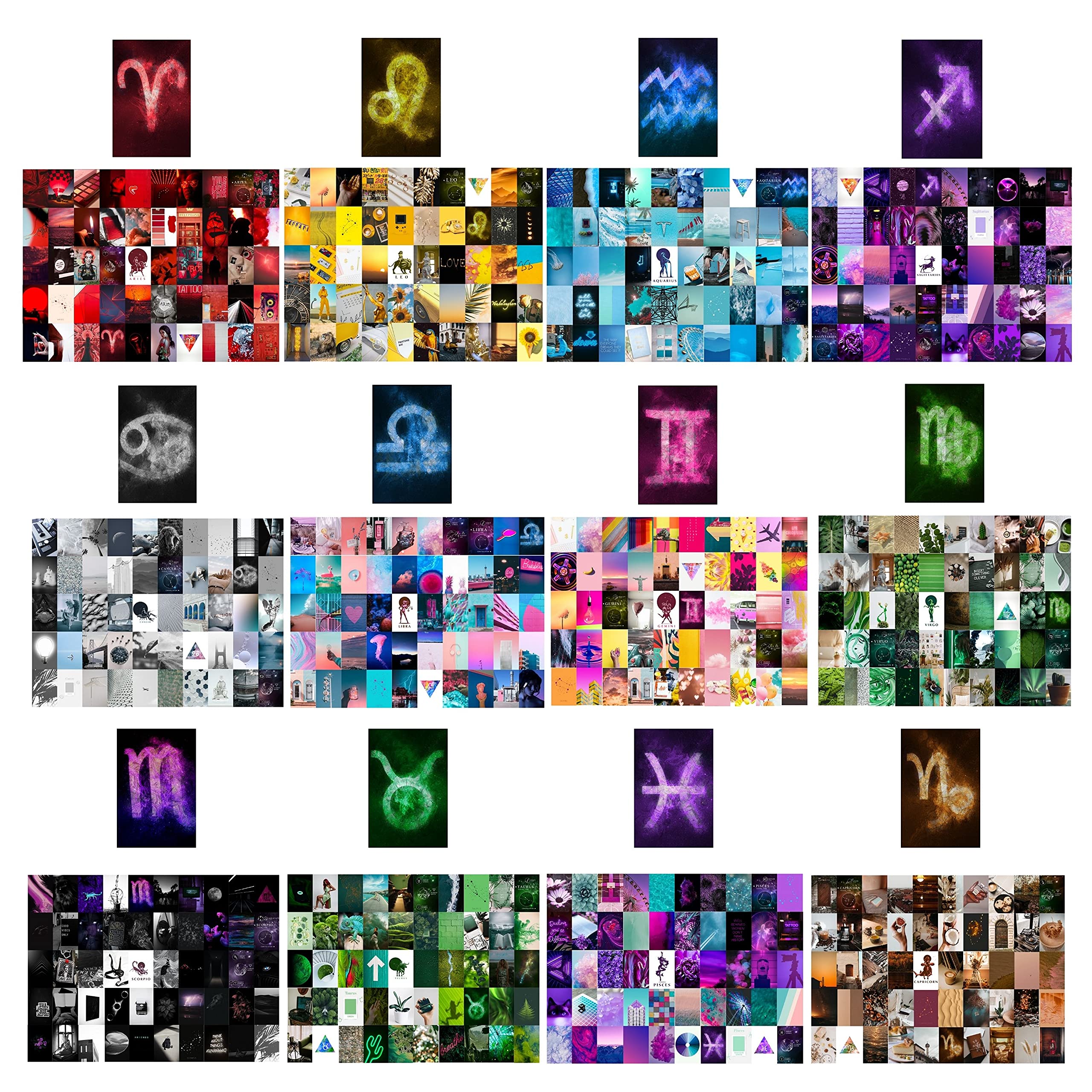 Zodiac Collage Kit Scorpio 50 Pieces Aesthetic Wall Collage Kit ...