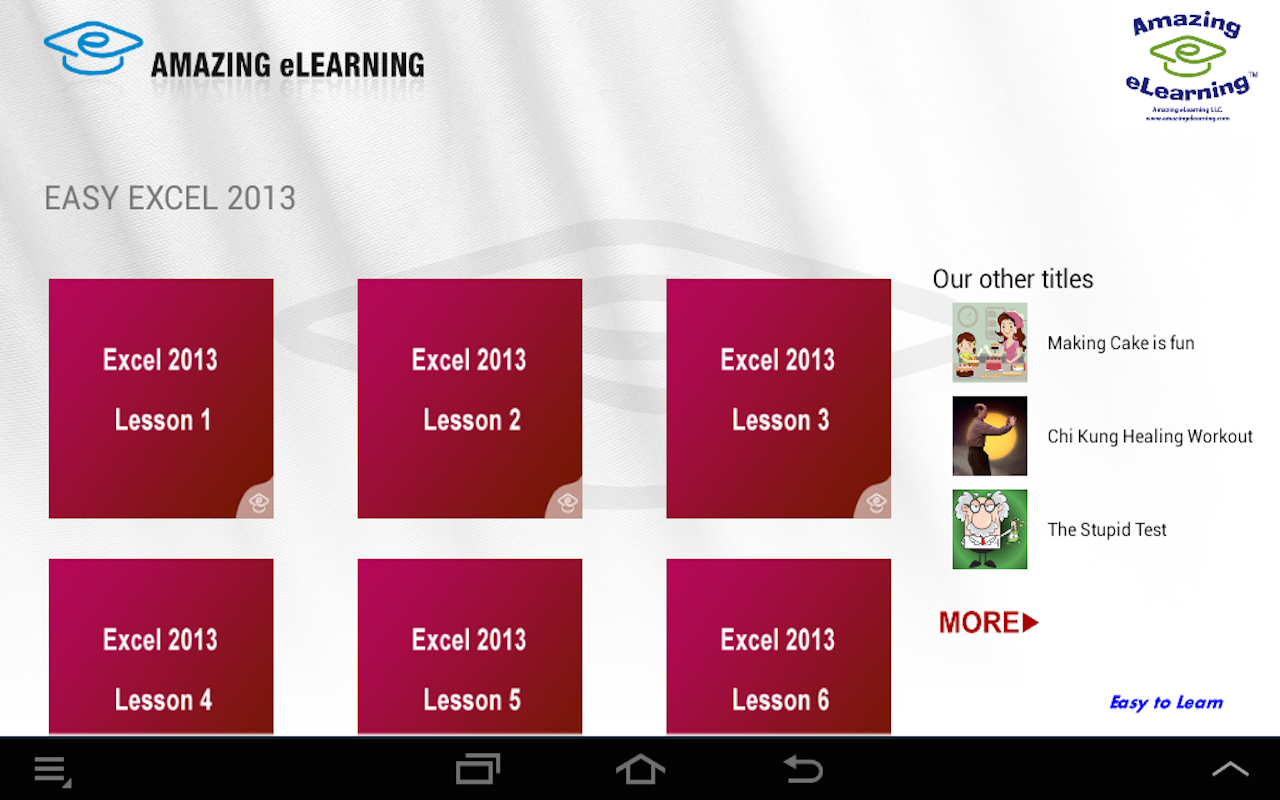 Easy Excel 2013 Training - App on Amazon Appstore