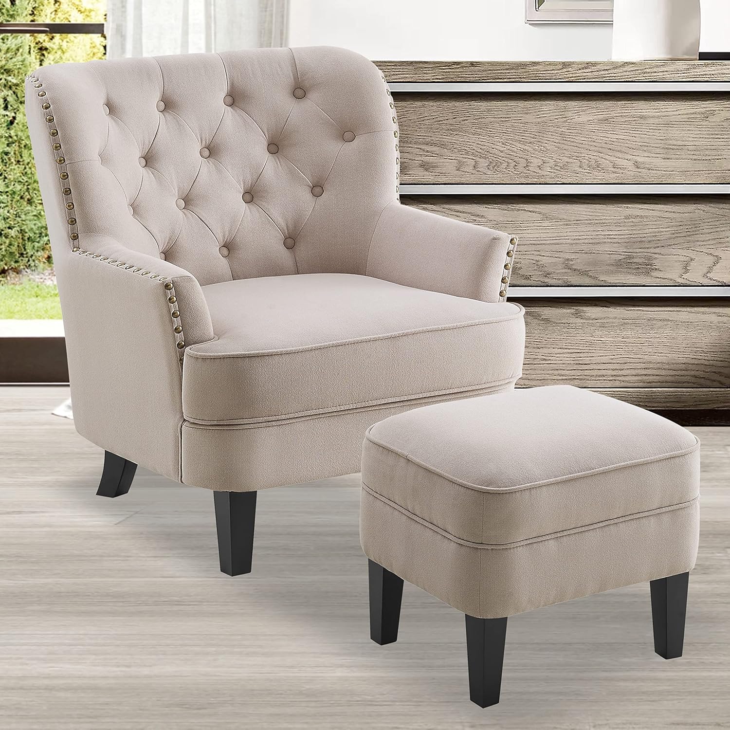 Amazon.com: Rosevera McCarthy Furniture ottoman Arm Living Room Comfy ...