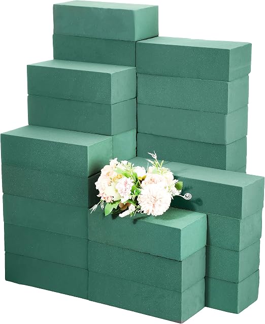 Amazon.com: Marsui 30 Pcs Floral Flower Foam Blocks Green Wet & Dry ...
