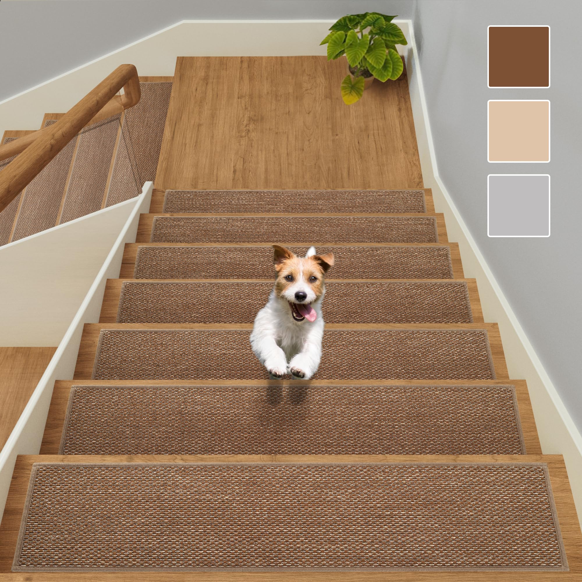 Amazon.com: GROWLING Linen Stair Treads for Wooden Steps Indoor 30x8 ...