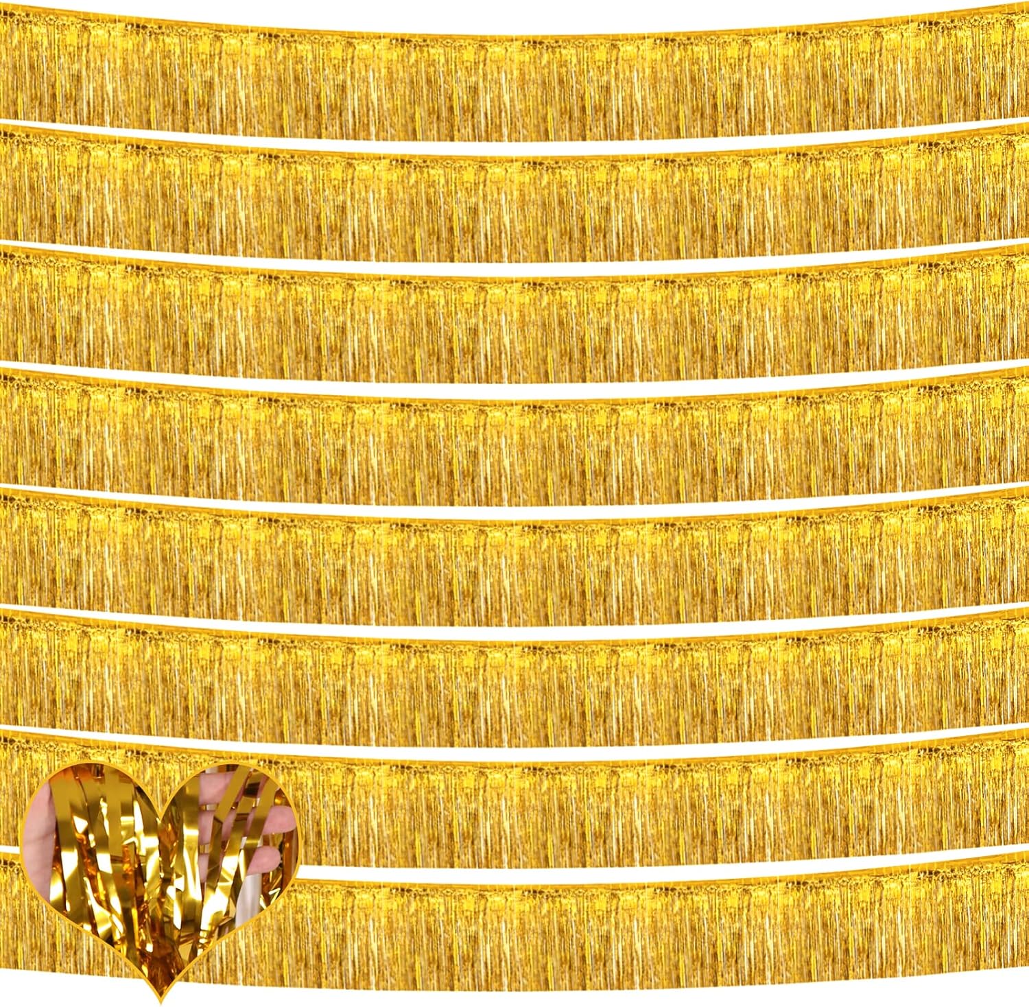 Amazon.com: 10 Pack 10 Feet Gold Foil Fringe Garland Metallic Tassle ...