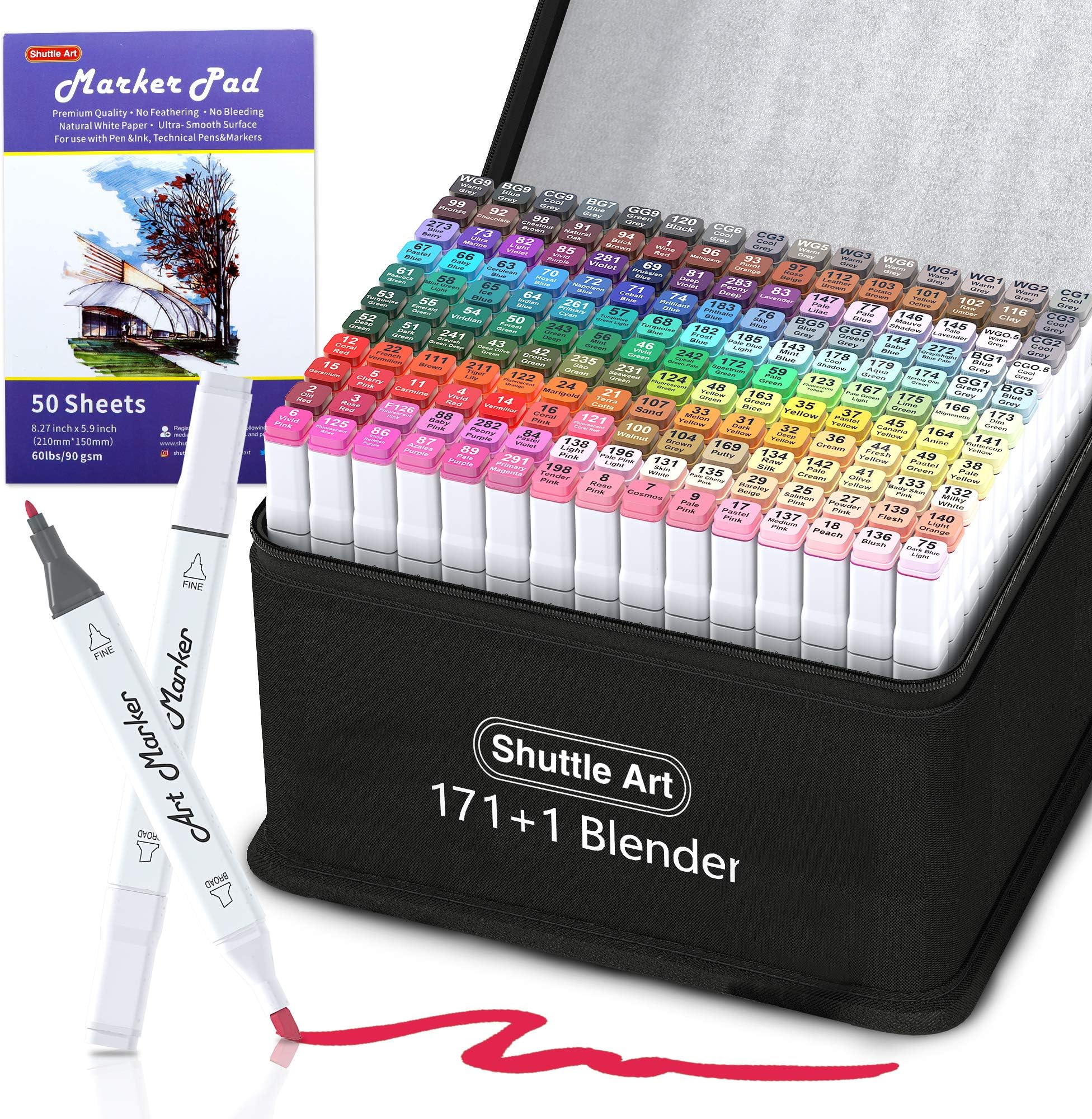 Amazon.com : 108 Pack Art Markers, 107 Coloring Markers and 1 Blender ...