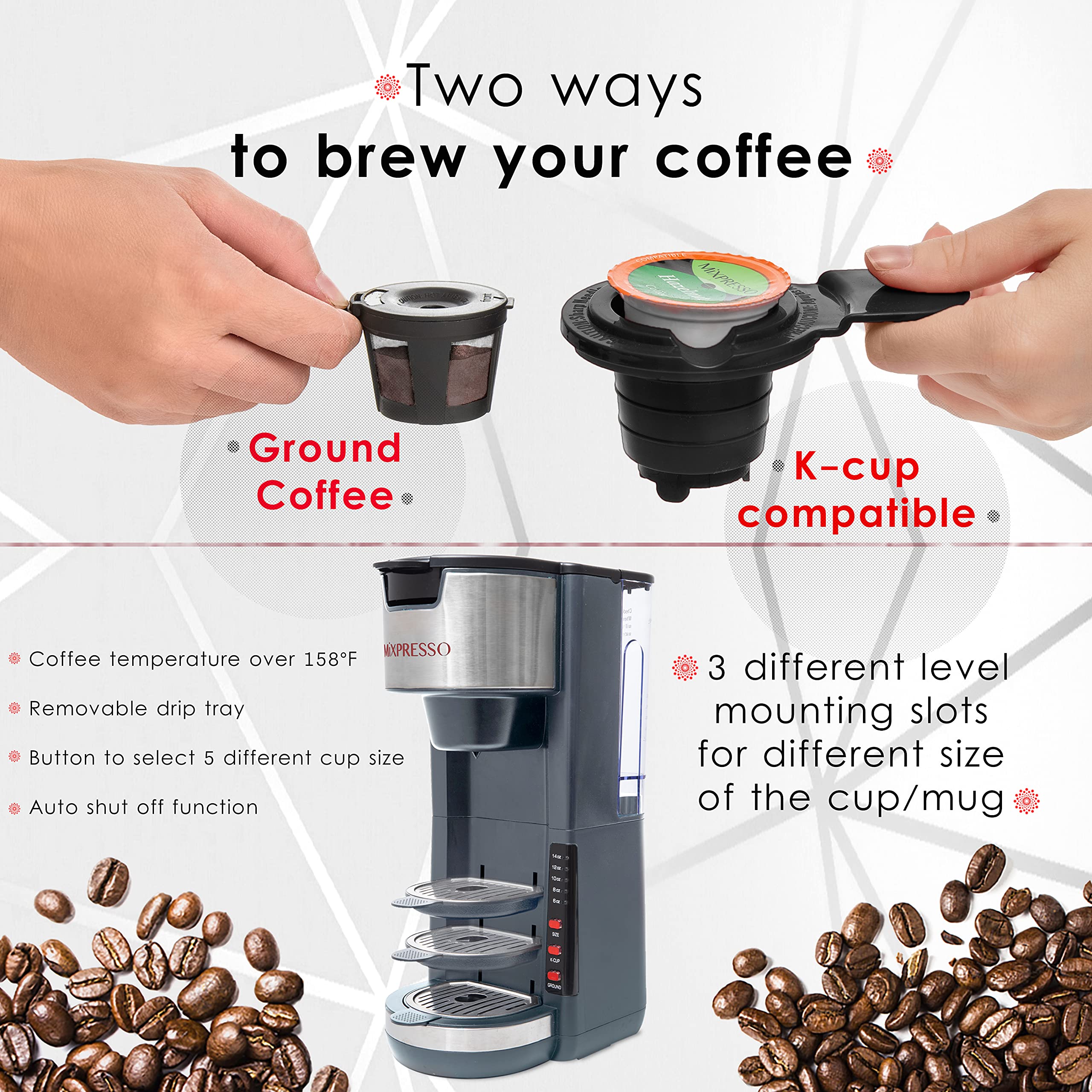 Snapklik.com : Mixpresso Single Serve Coffee Brewer K-Cup Pods ...