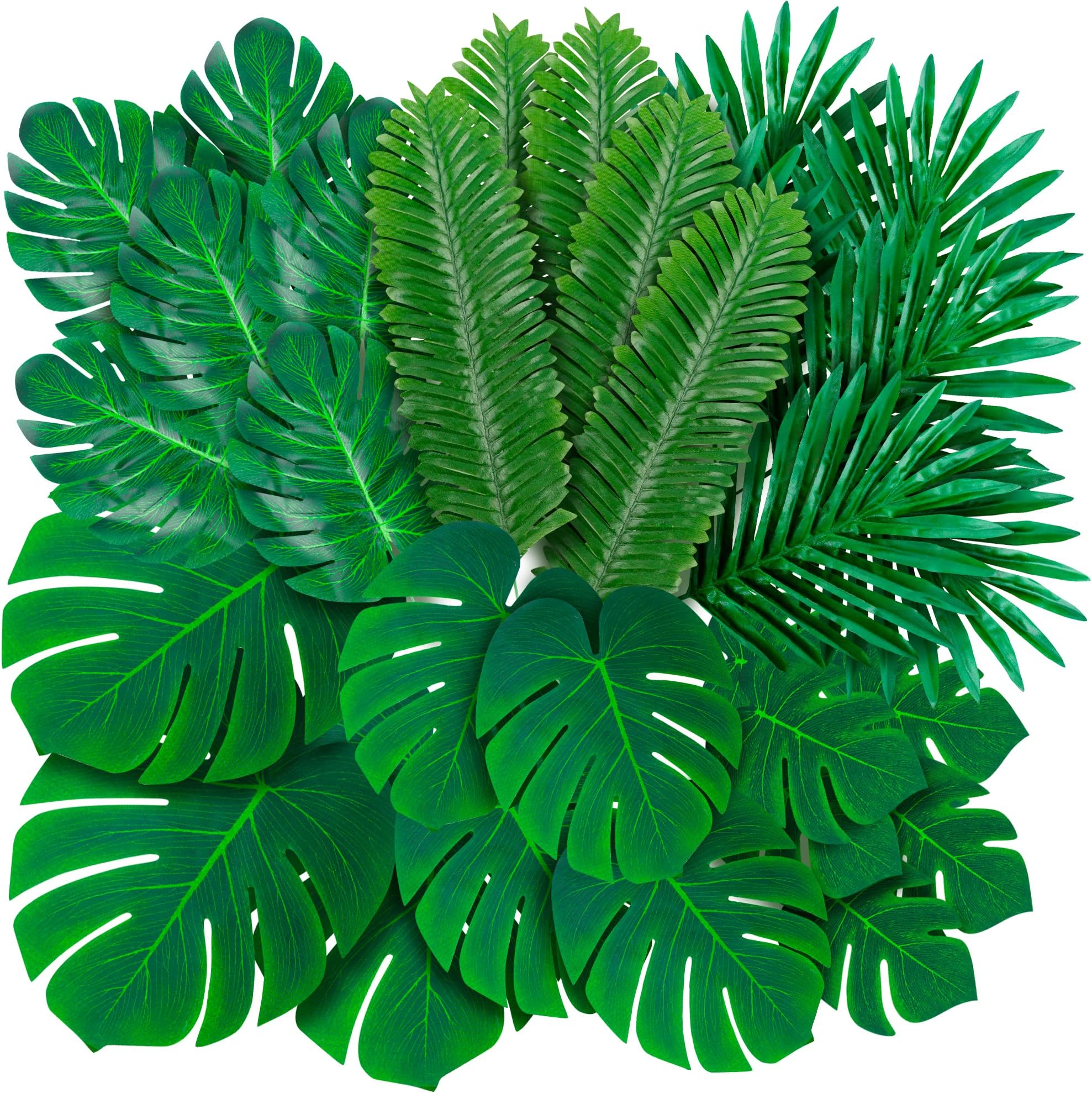 Amazon.com: xinlong 78 Pcs 8 Kinds Fake Leaves Artificial Leaves Big ...