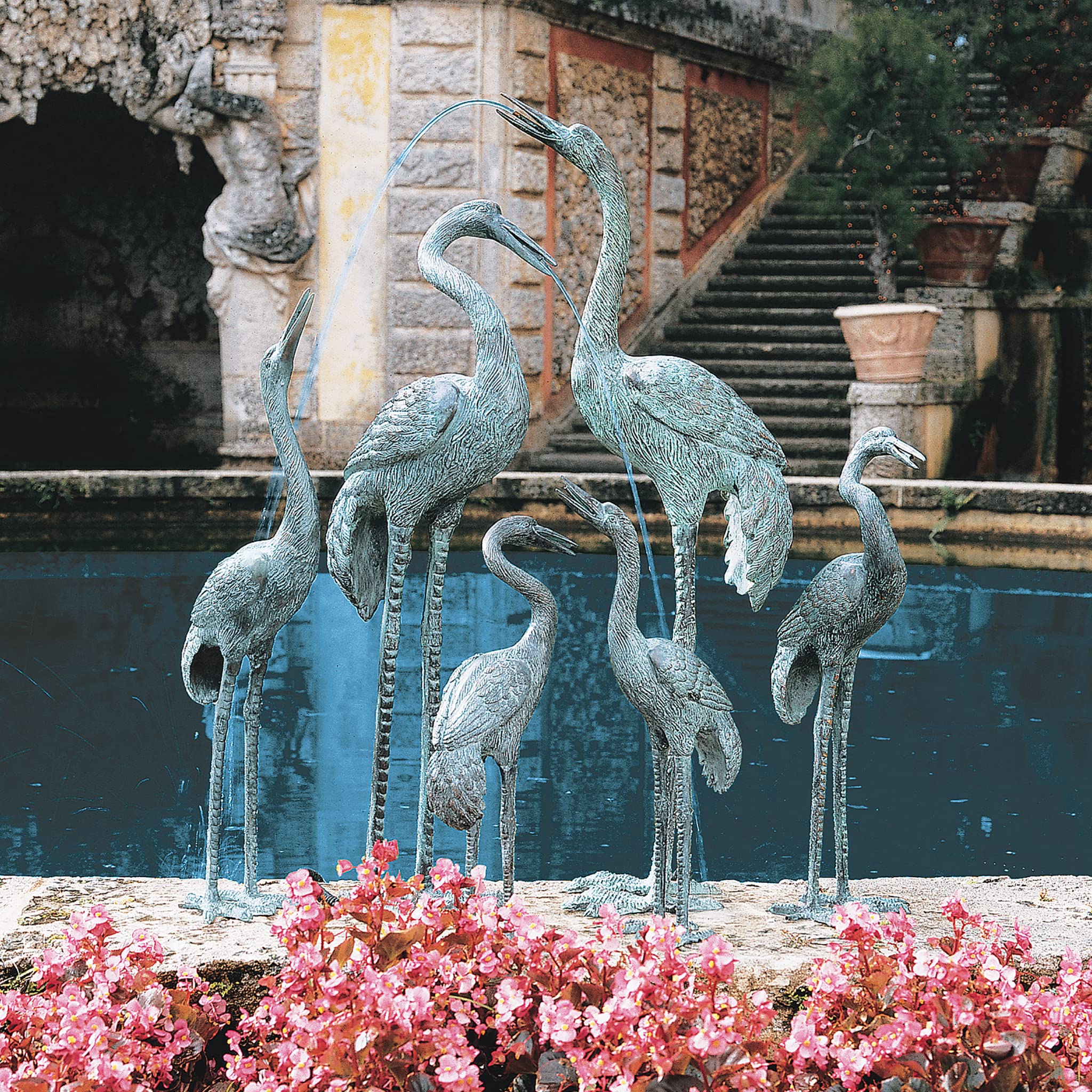 Snapklik.com : Design Toscano Head Low Crane Bird Piped Statue Fountain ...