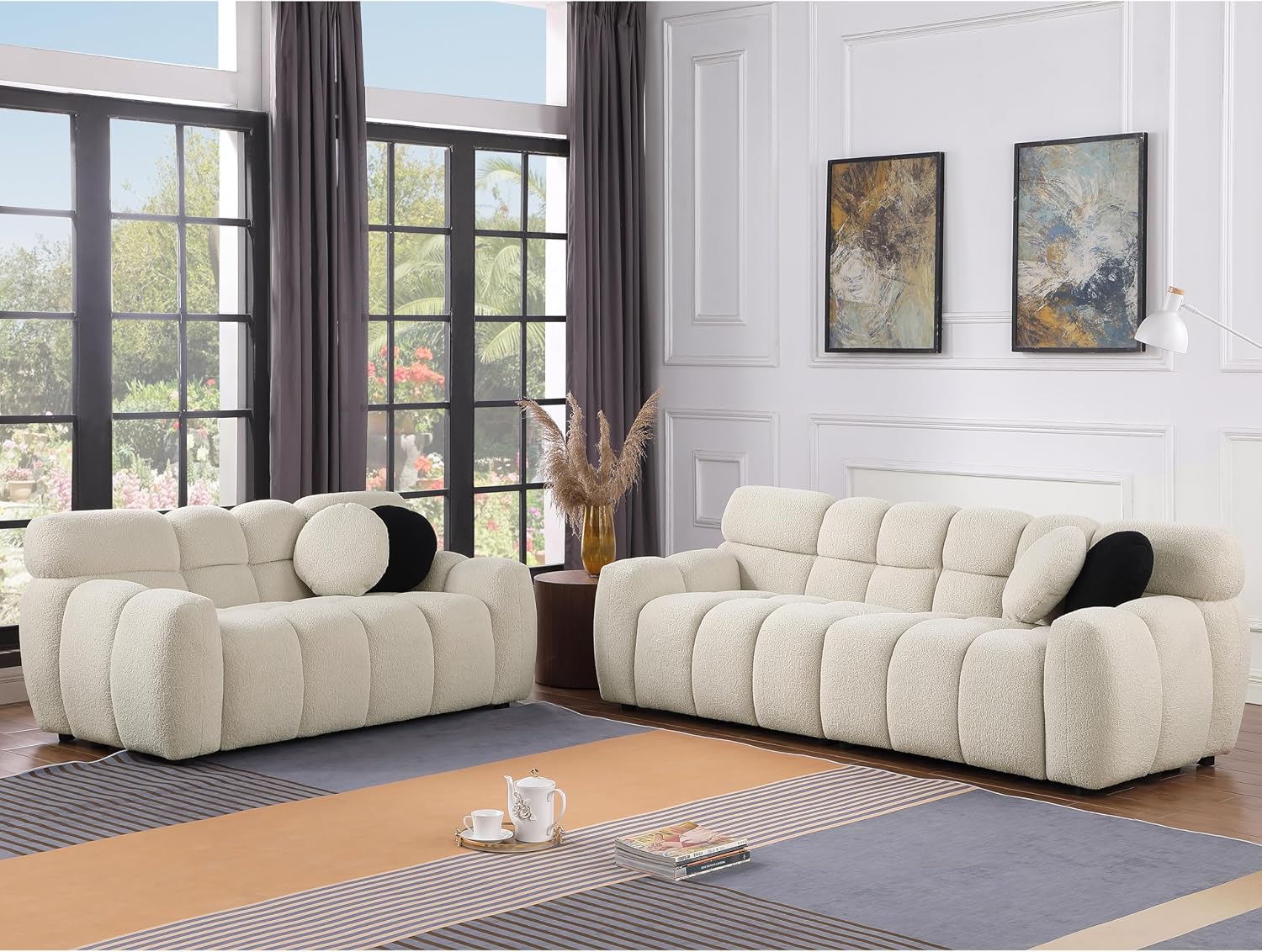 Amazon.com: 2 Pieces Overstuffed Memory Foam Cloud Sofa Sets Include ...