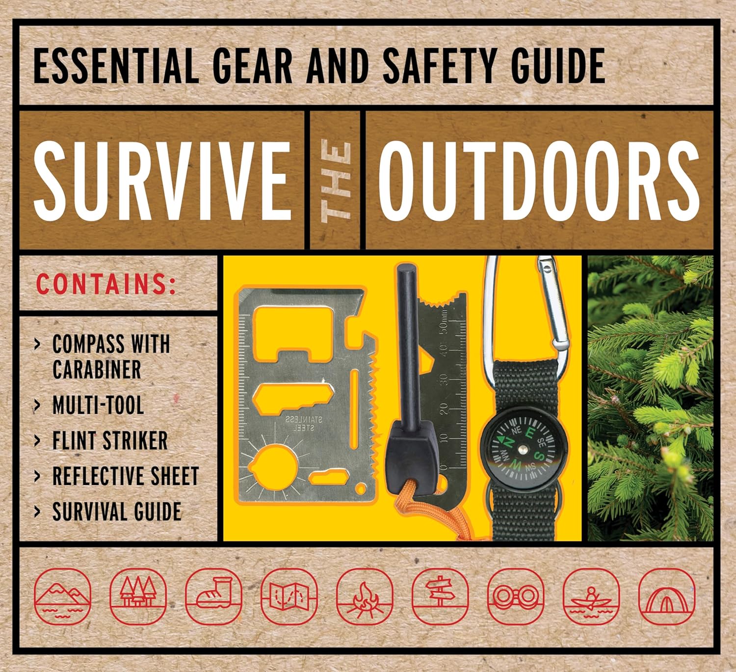 Survive the Outdoors Kit: Essential Gear and Safety Guide – Contains ...