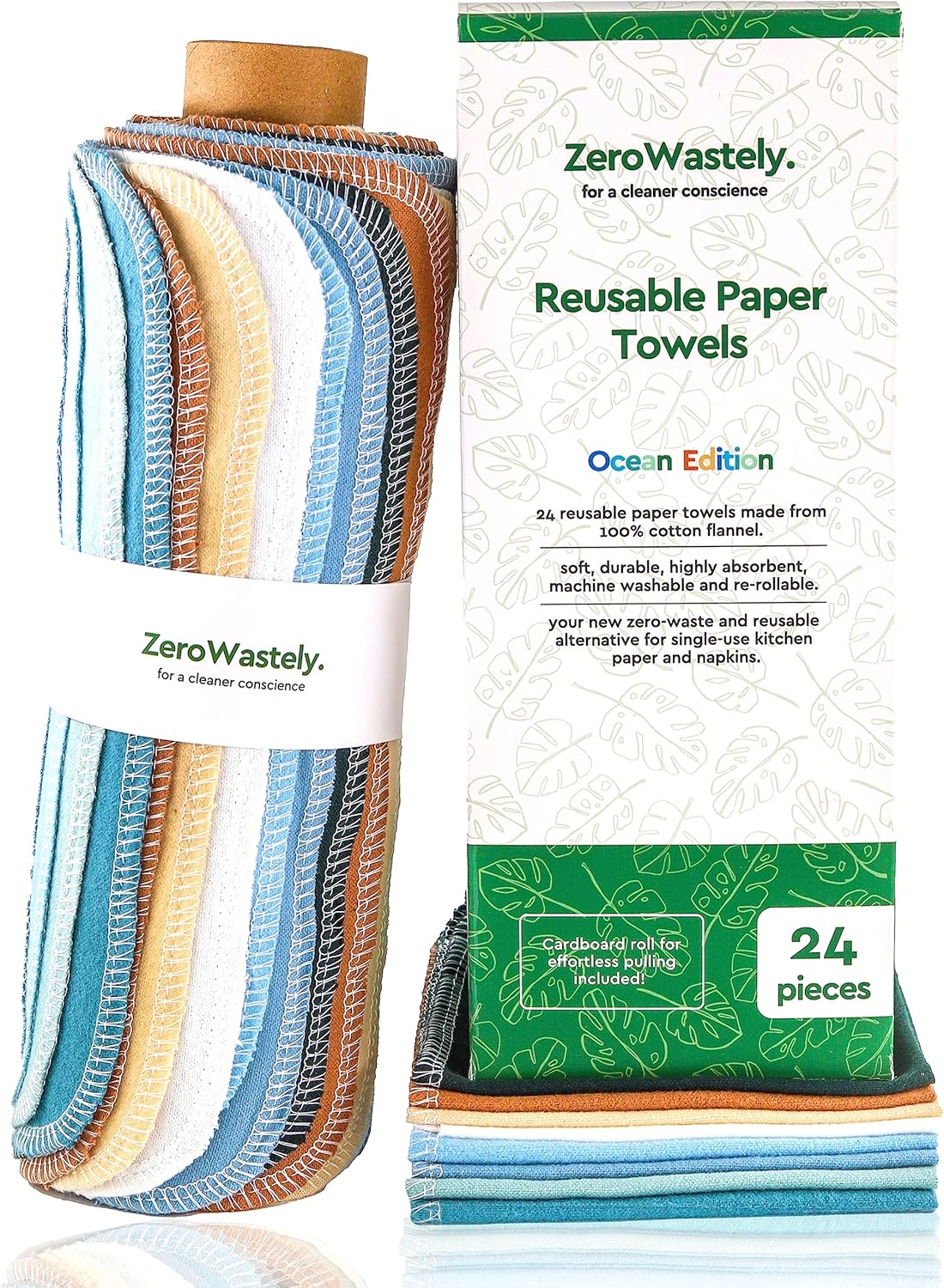 Amazon.com: ZeroWastely Reusable Paper Towels - Value Pack of 24 ...