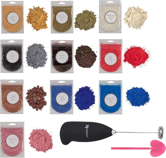 Amazon.com: Metallic Epoxy Resin Color Pigment 10 Colors Gold, Silver ...