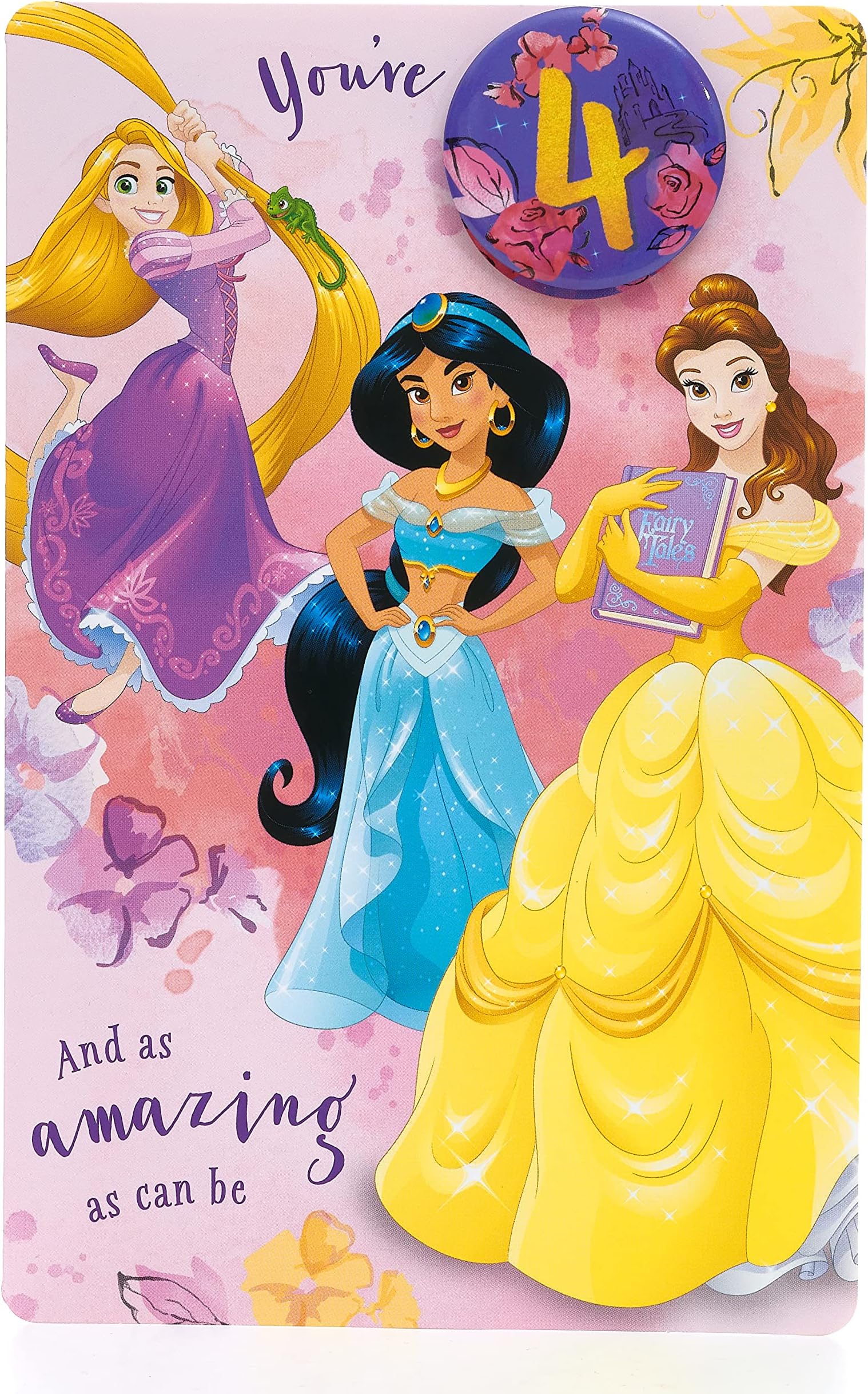 Hallmark Disney Princess Rapunzel Mulan Belle 6th Birthday Card - 6 ...