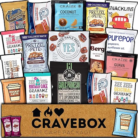 Amazon.com : CRAVEBOX Gourmet Specialty Snack Box Care Package (20ct ...